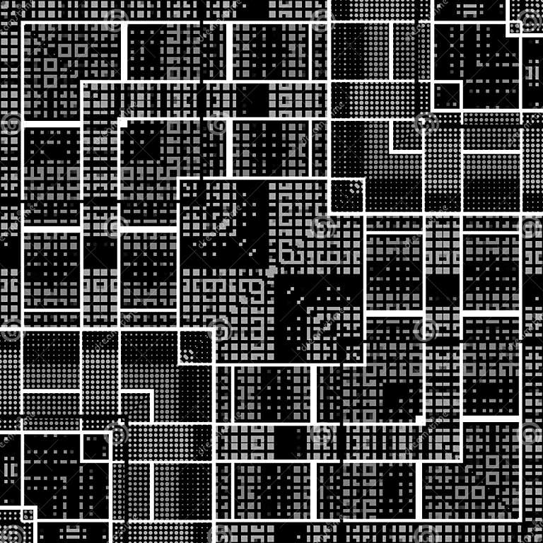 Repeating Grid Pattern and Design in Black and Shades of Grey Stock ...