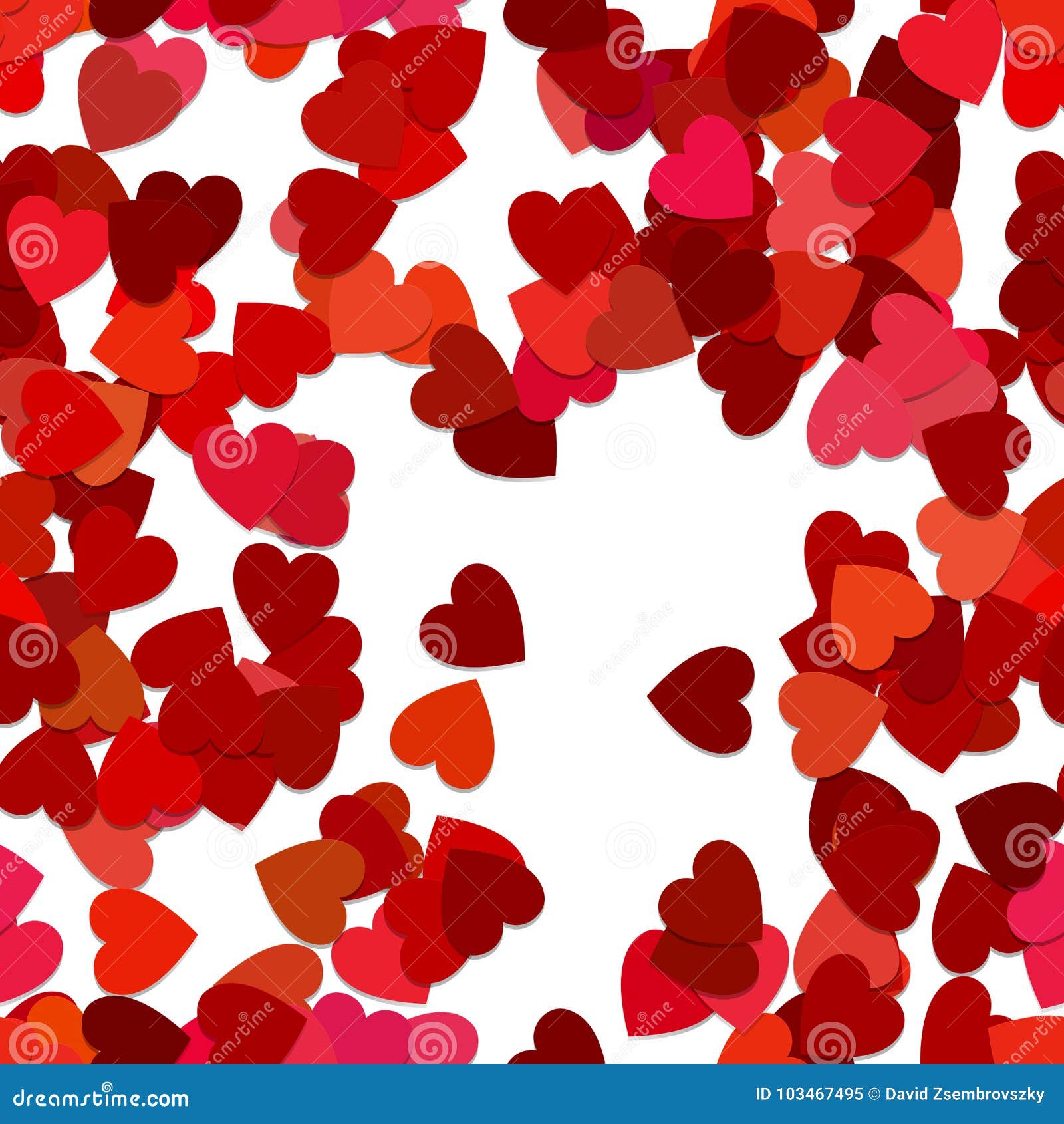 Repeating Heart Pattern Background - Vector Illustration from Rotated ...