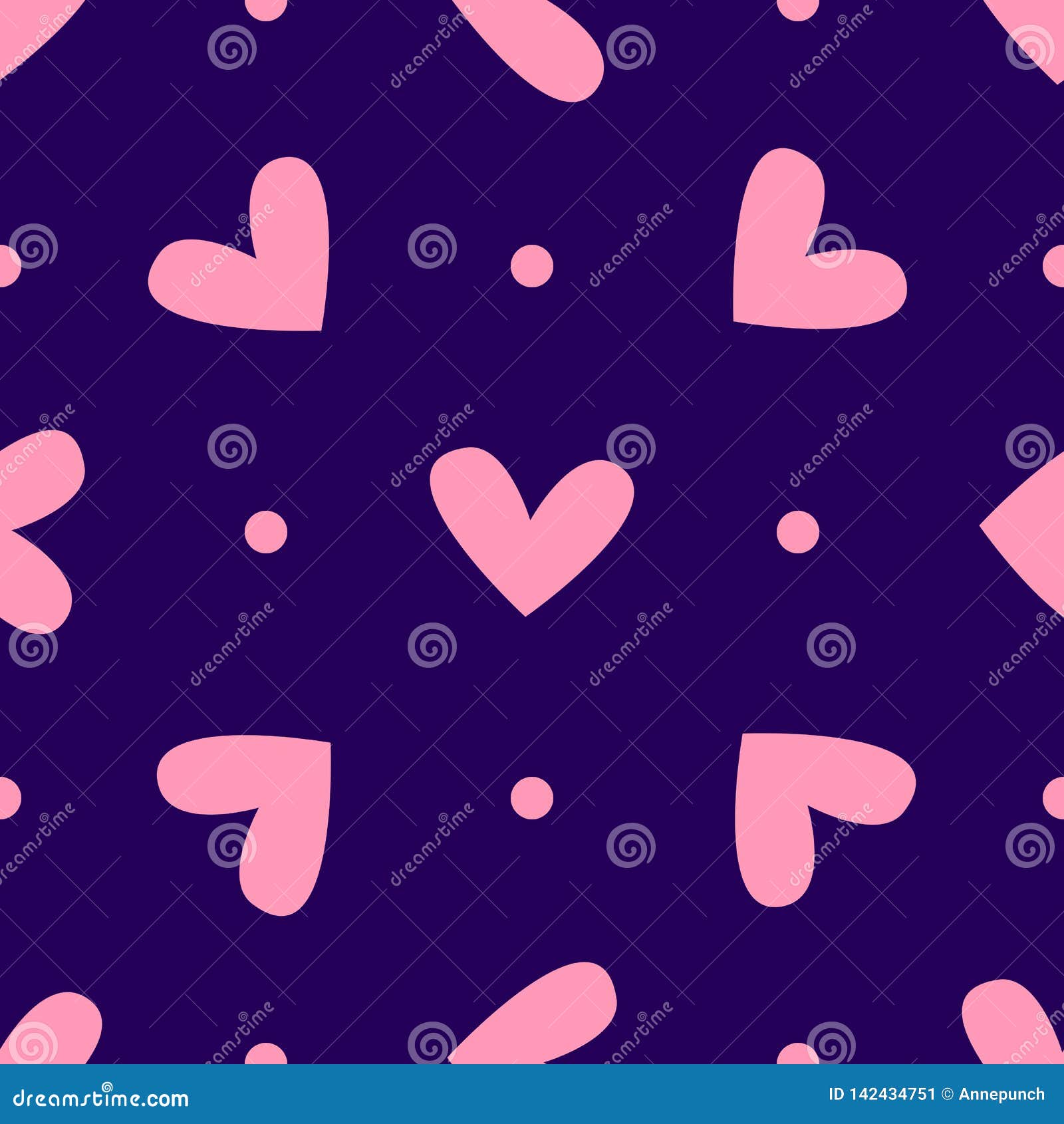 Repeating Hearts and Dots. Romantic Seamless Pattern Stock Vector ...