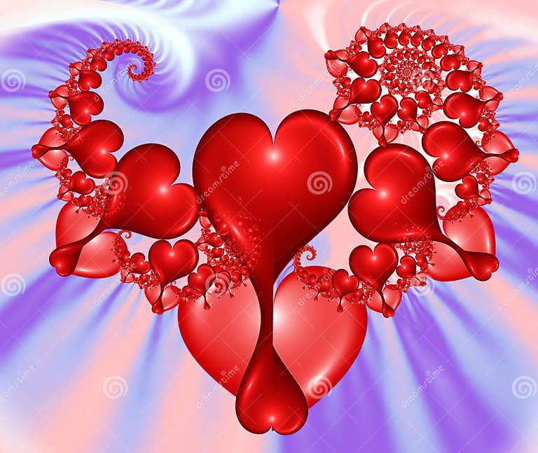 Repeating Hearts - Fractal Image Stock Illustration - Illustration of ...