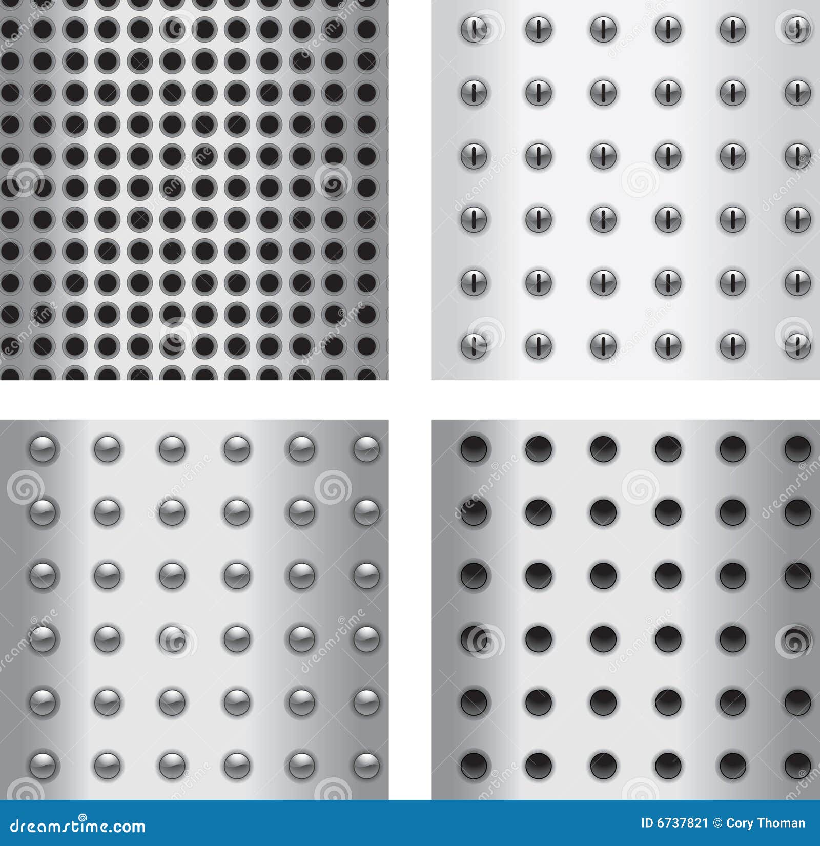 Repeating Metal Patterns stock vector. Image of rivet - 6737821
