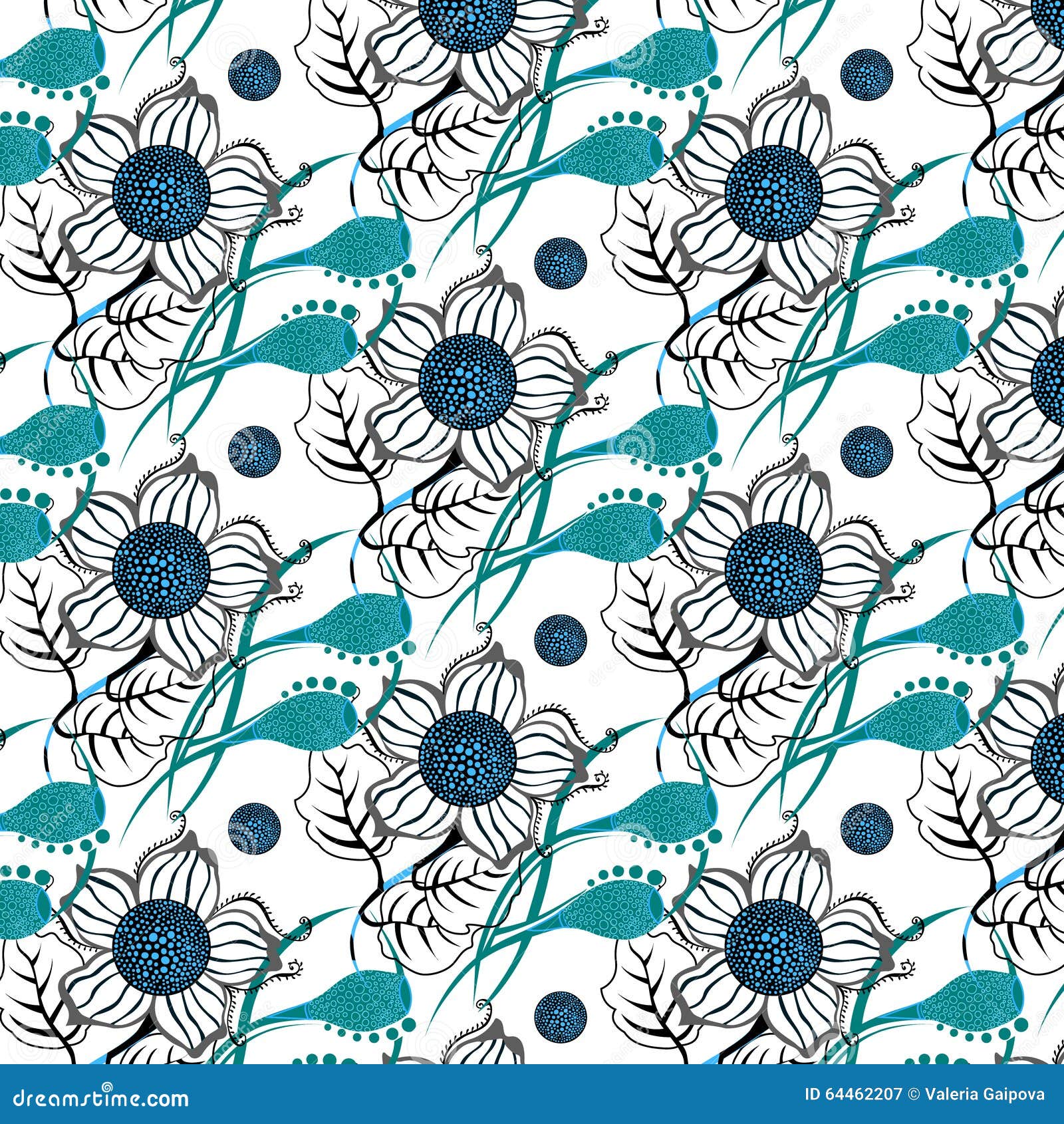 Repeating Modern Floral Background Pattern. Stock Vector - Illustration ...