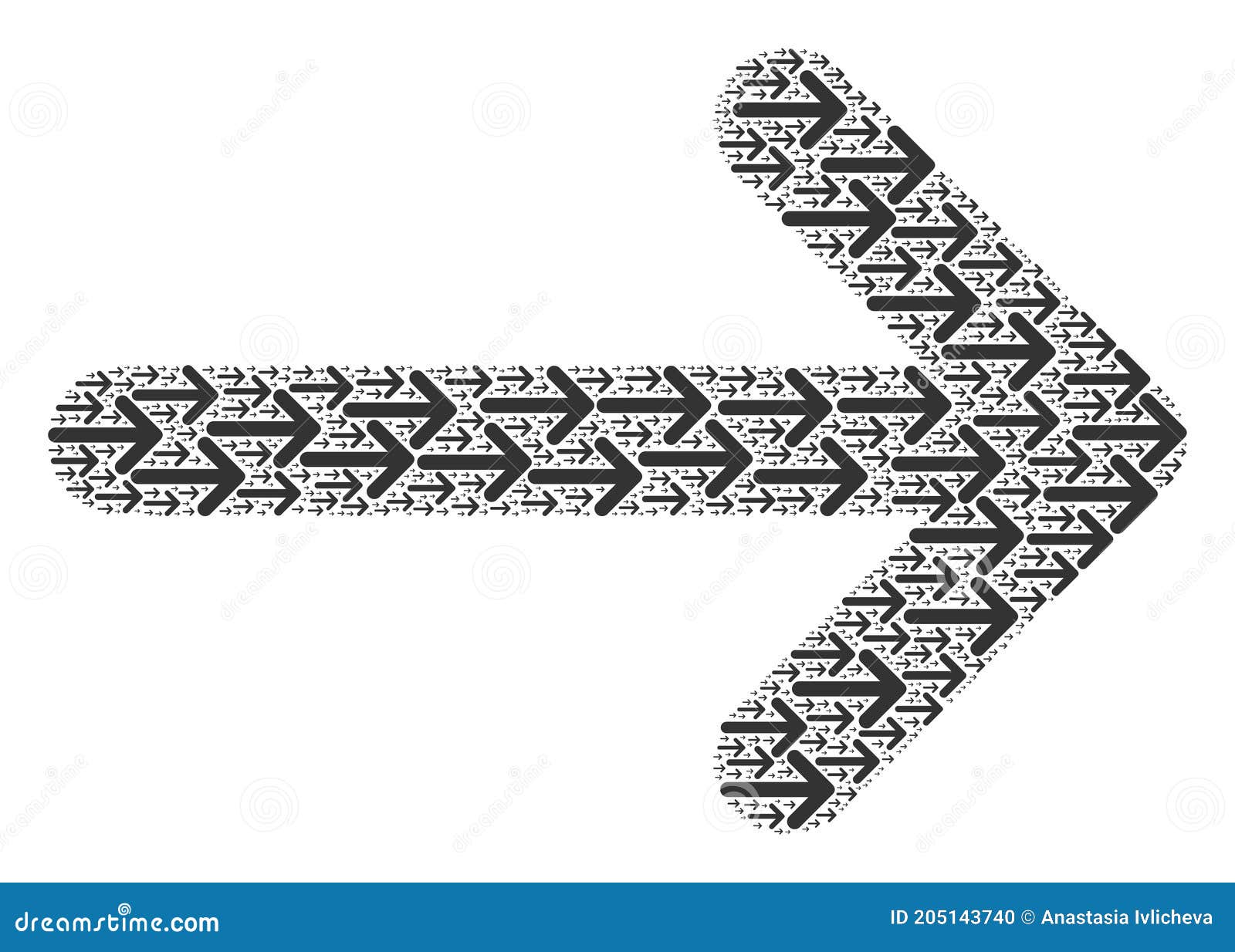 Arrow Right Recursive Mosaic of Itself Items Stock Vector ...