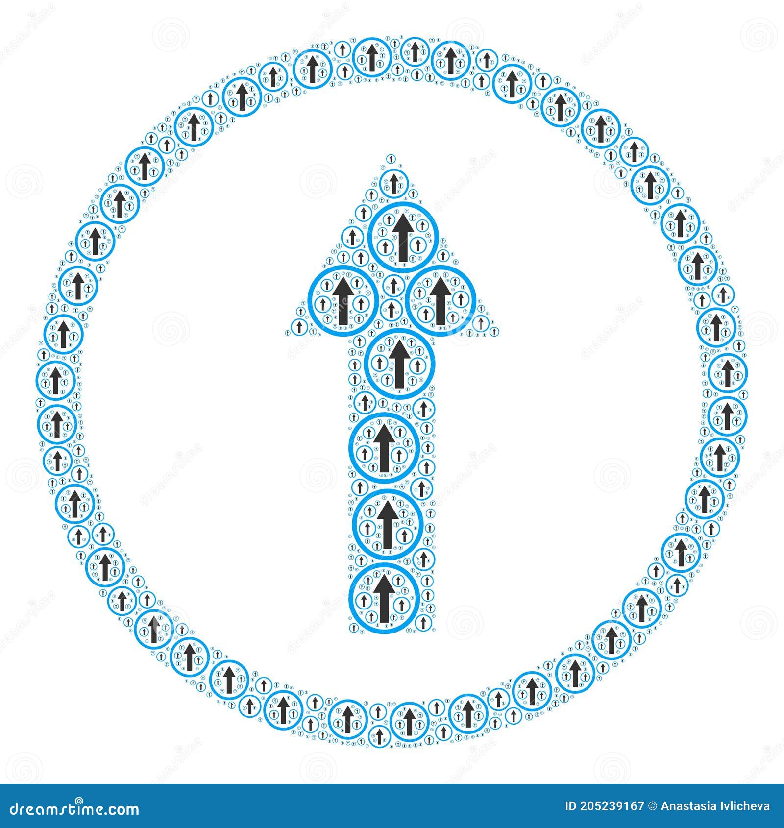 Up Rounded Arrow Recursive Mosaic of Itself Icons Stock Vector ...