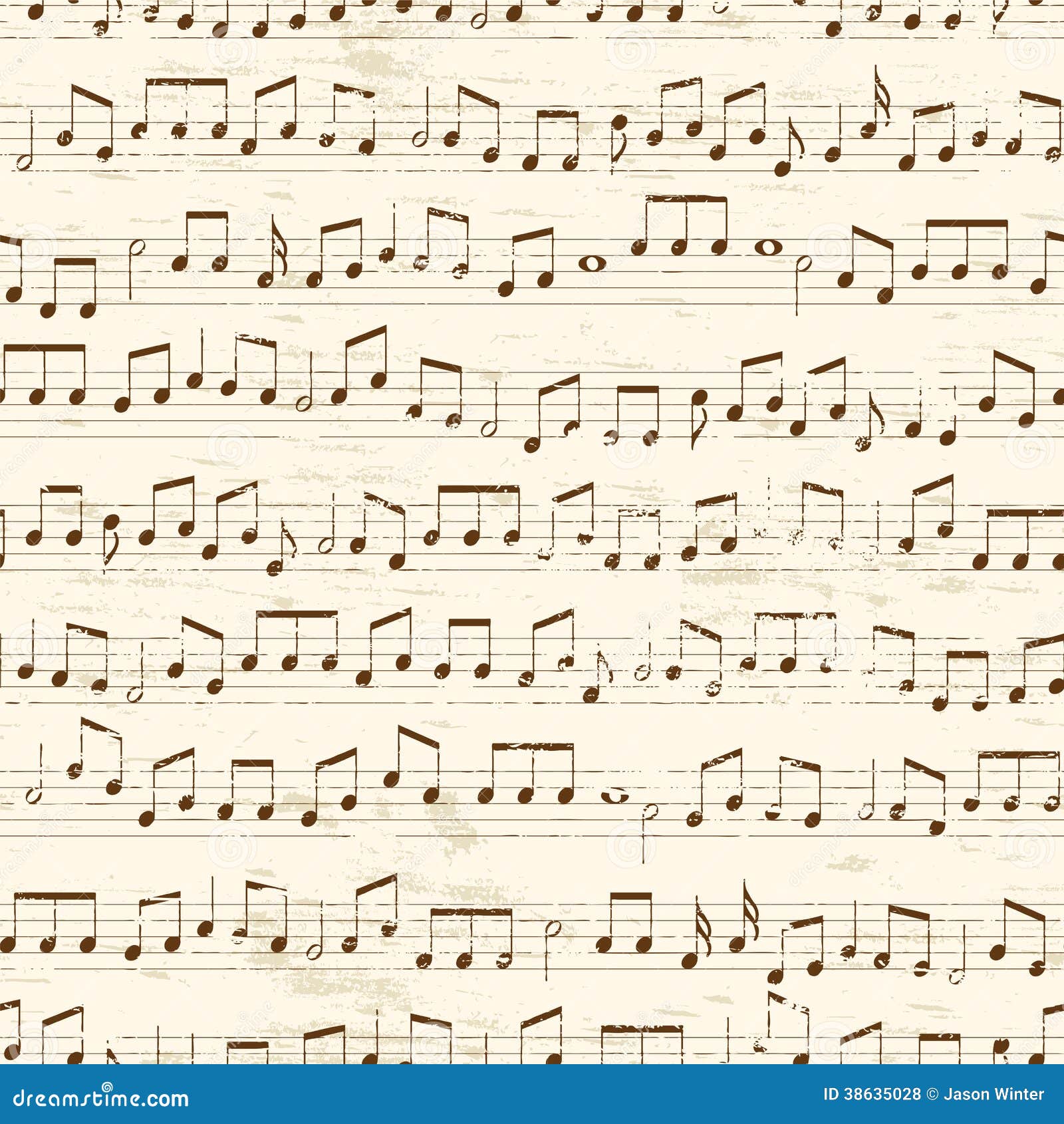 Repeating Musical Notes stock vector. Illustration of notes - 38635028