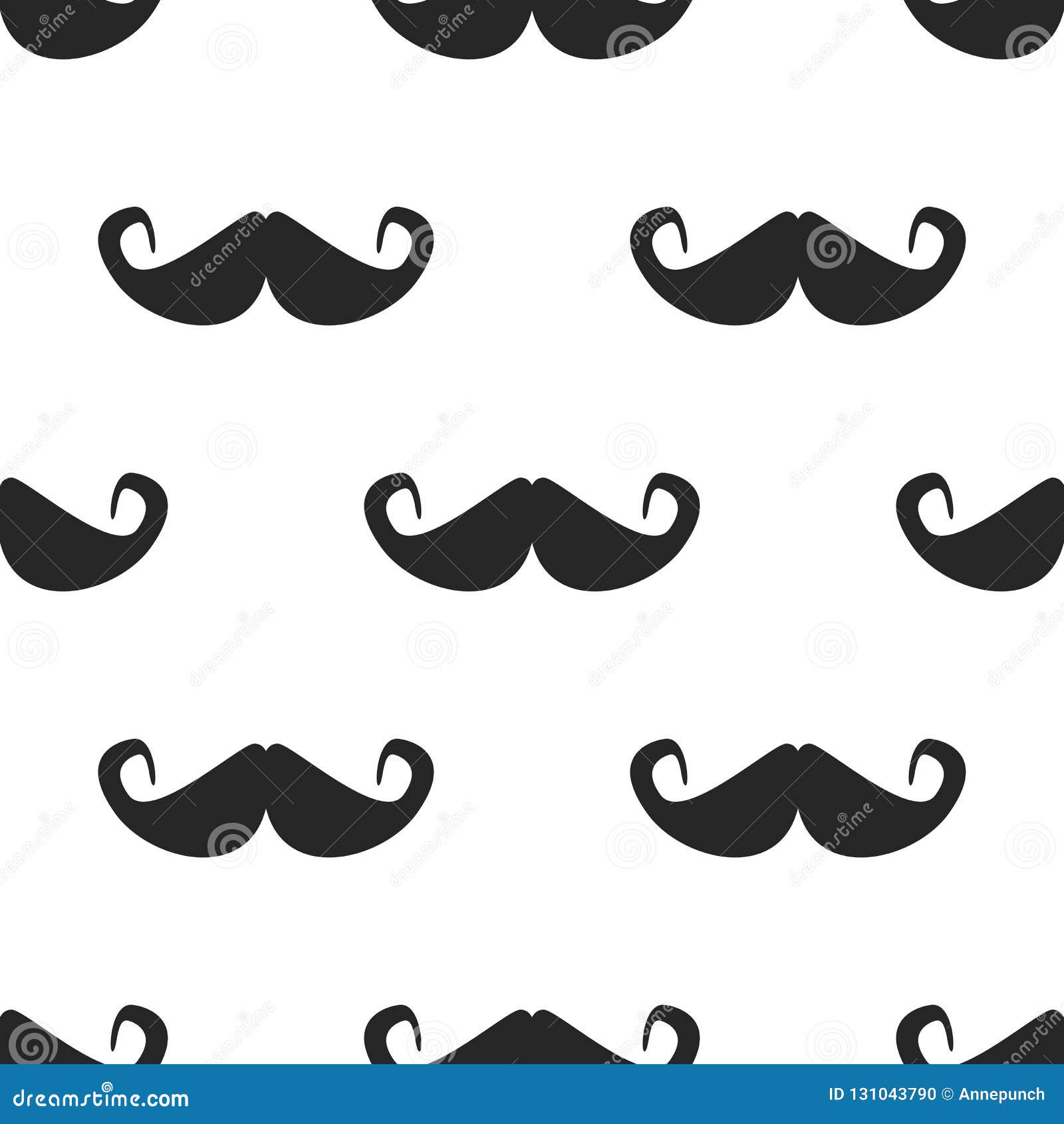 Repeating Mustache Silhouettes. Simple Seamless Pattern Stock Vector ...