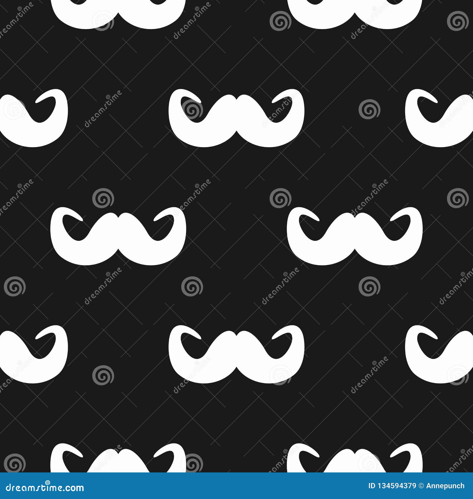 Repeating Mustache Silhouettes. Stylish Seamless Pattern Stock Vector ...