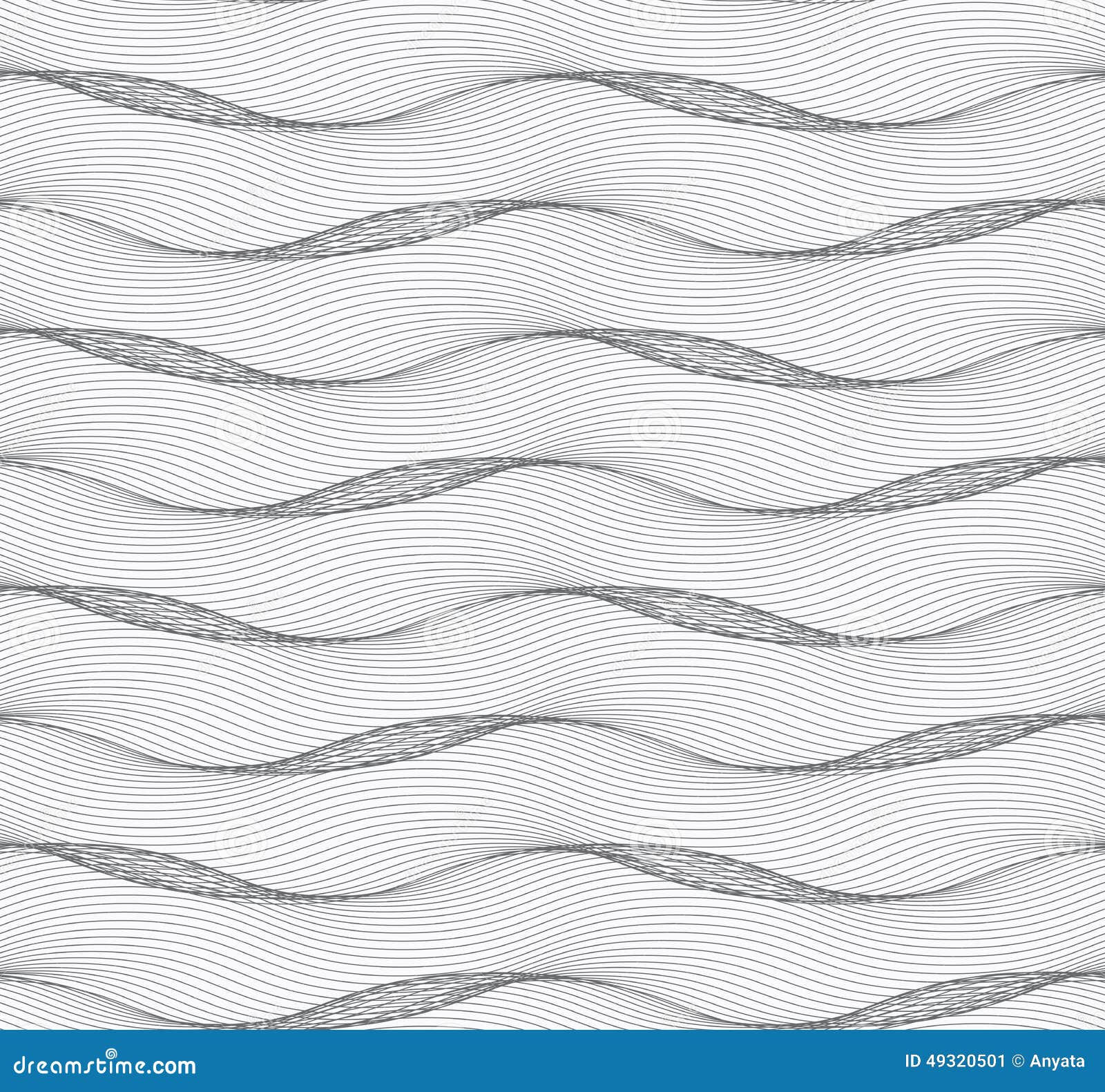 Repeating Ornament of Many Gray Horizontal Wavy Lines Stock Vector ...