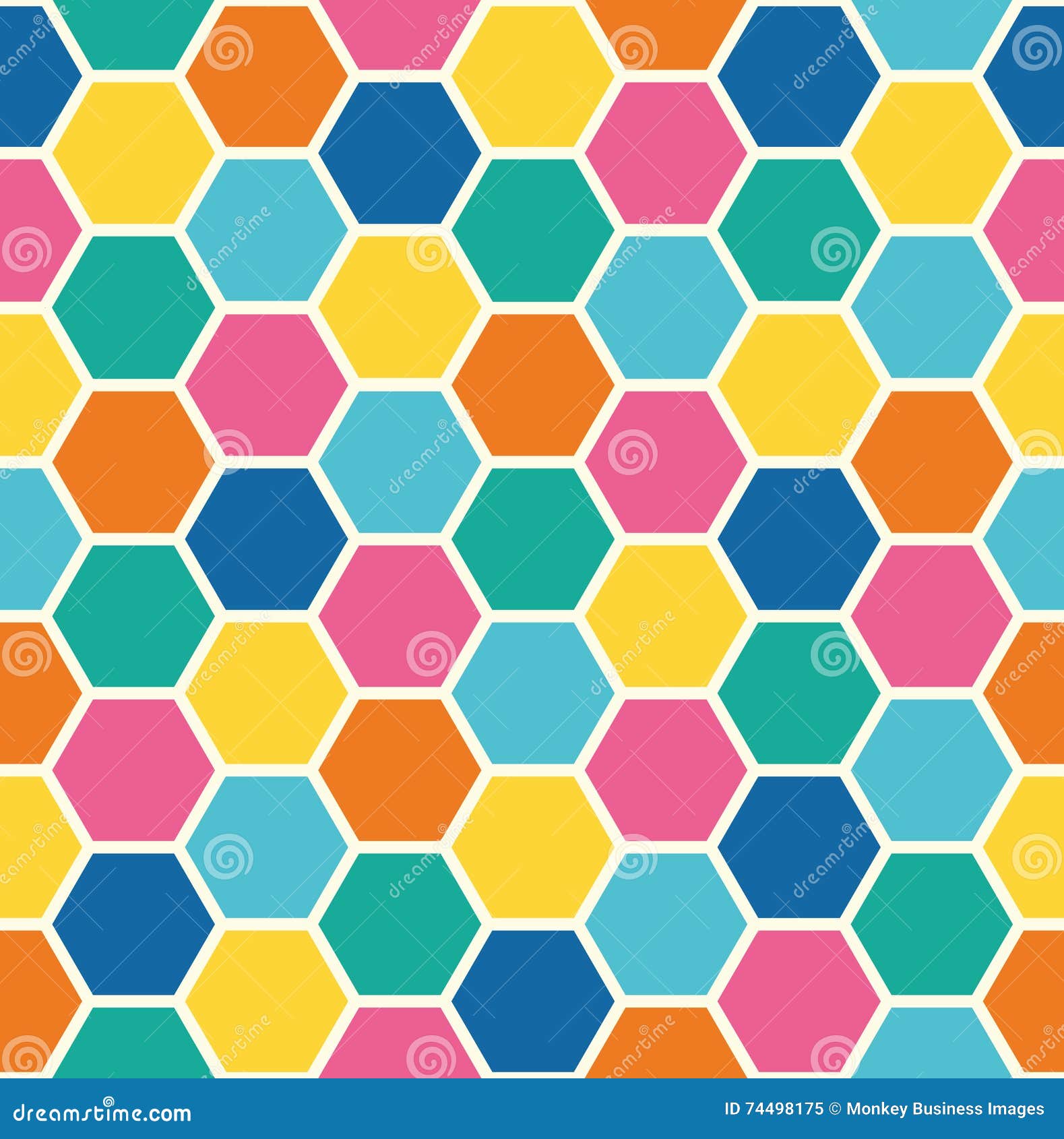 Repeating Pattern of Abstract Colorful Hexagon Vector Background Stock ...