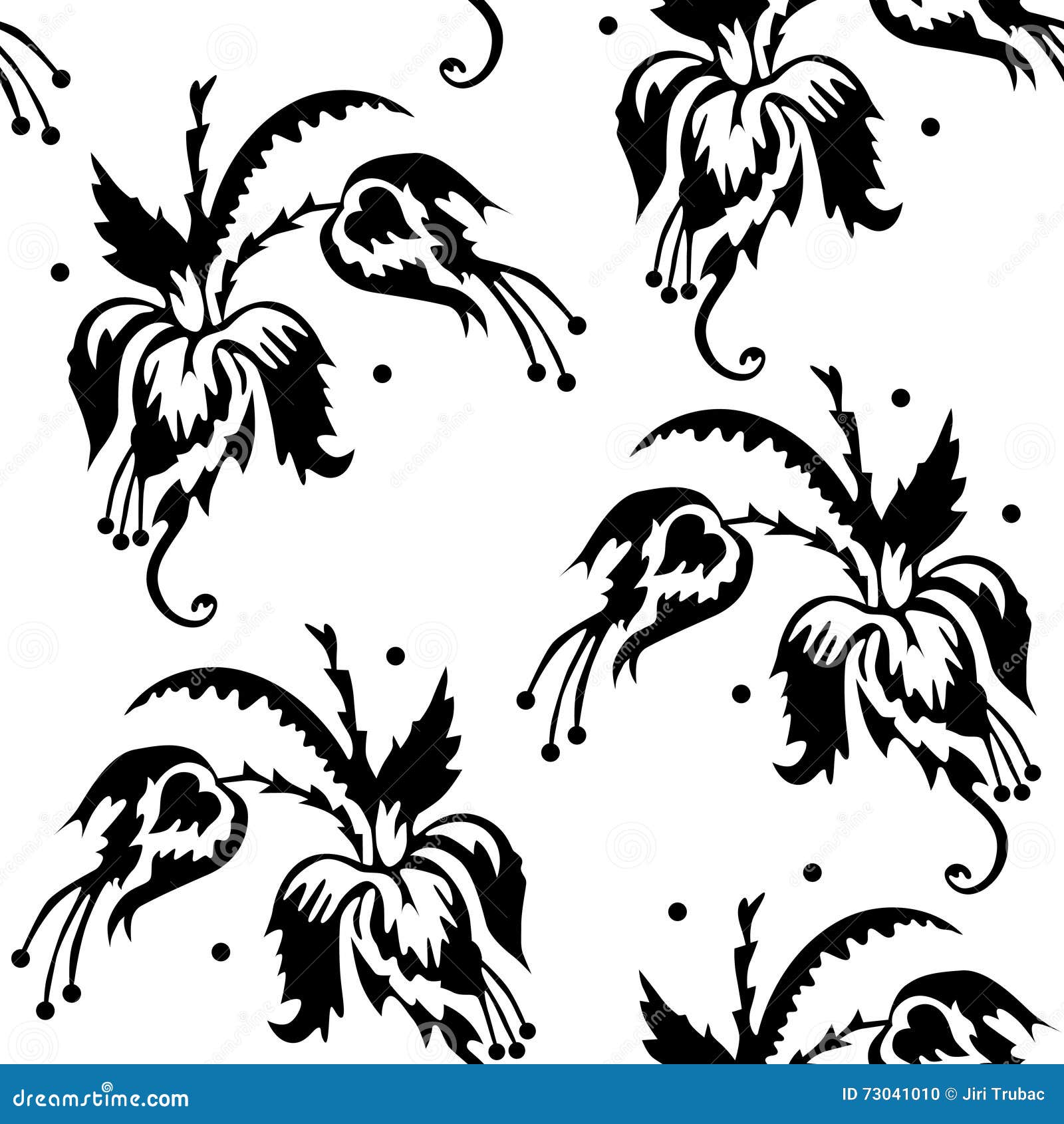 Repeating Pattern with Abstract Flowers. Vector Seamless Patterns ...