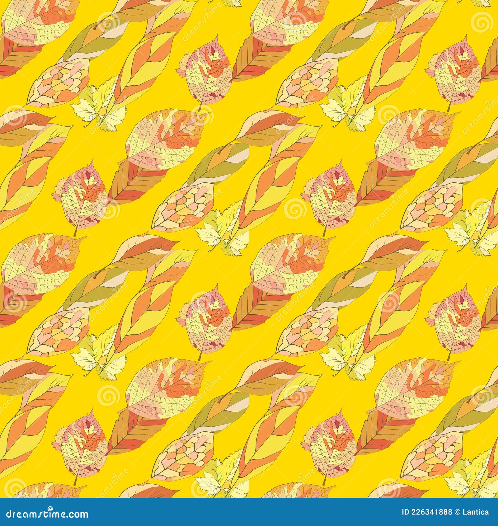 A Repeating Pattern with Autumn Leaves. Suitable for Fabric Design ...