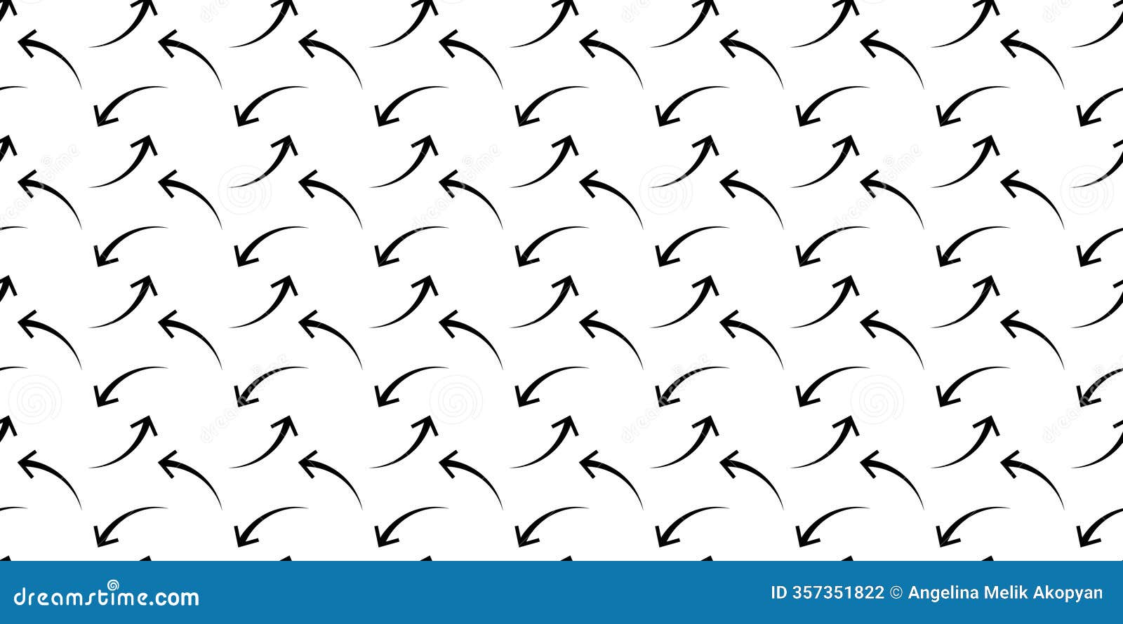 Repeating Pattern of Black Arrows on a White Background for Design ...