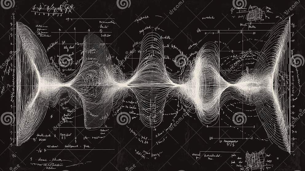 A Repeating Pattern of Complex Calculus Beautifully Written in White ...