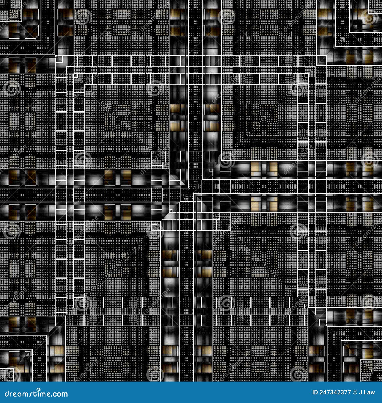 Repeating Pattern and Design in Black and Shades of Grey with Golden ...