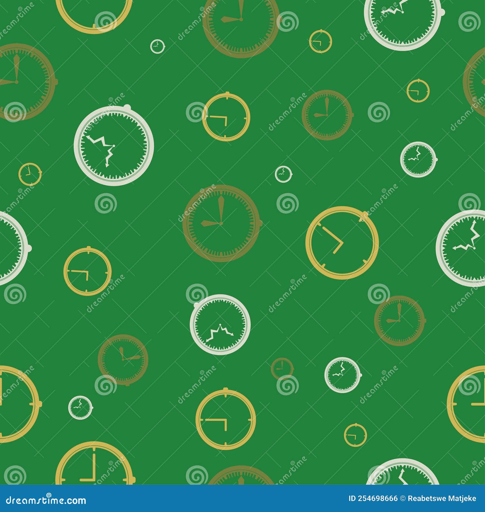 Repeating Pattern Design Illustration of Different Watches or Clocks ...