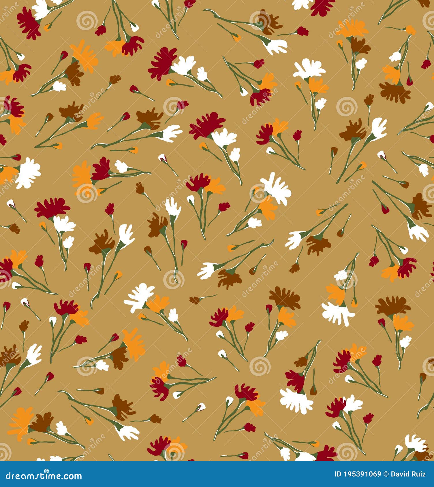 Repeating Pattern Design of a Liberty Style Floral Pattern Stock ...