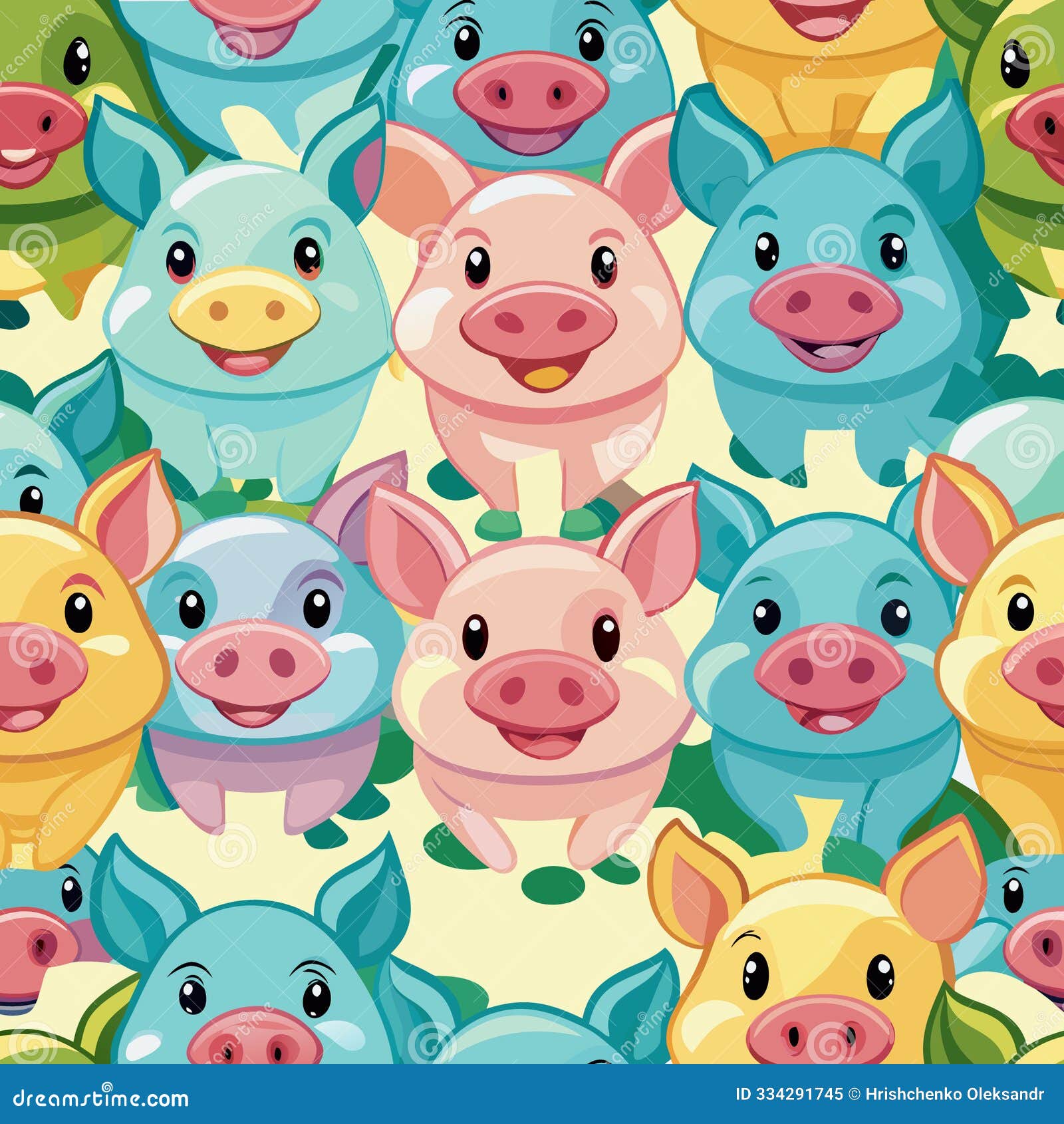 Funny Pigs Characters Sleeping On Pillows And Reading Book Vector Set ...