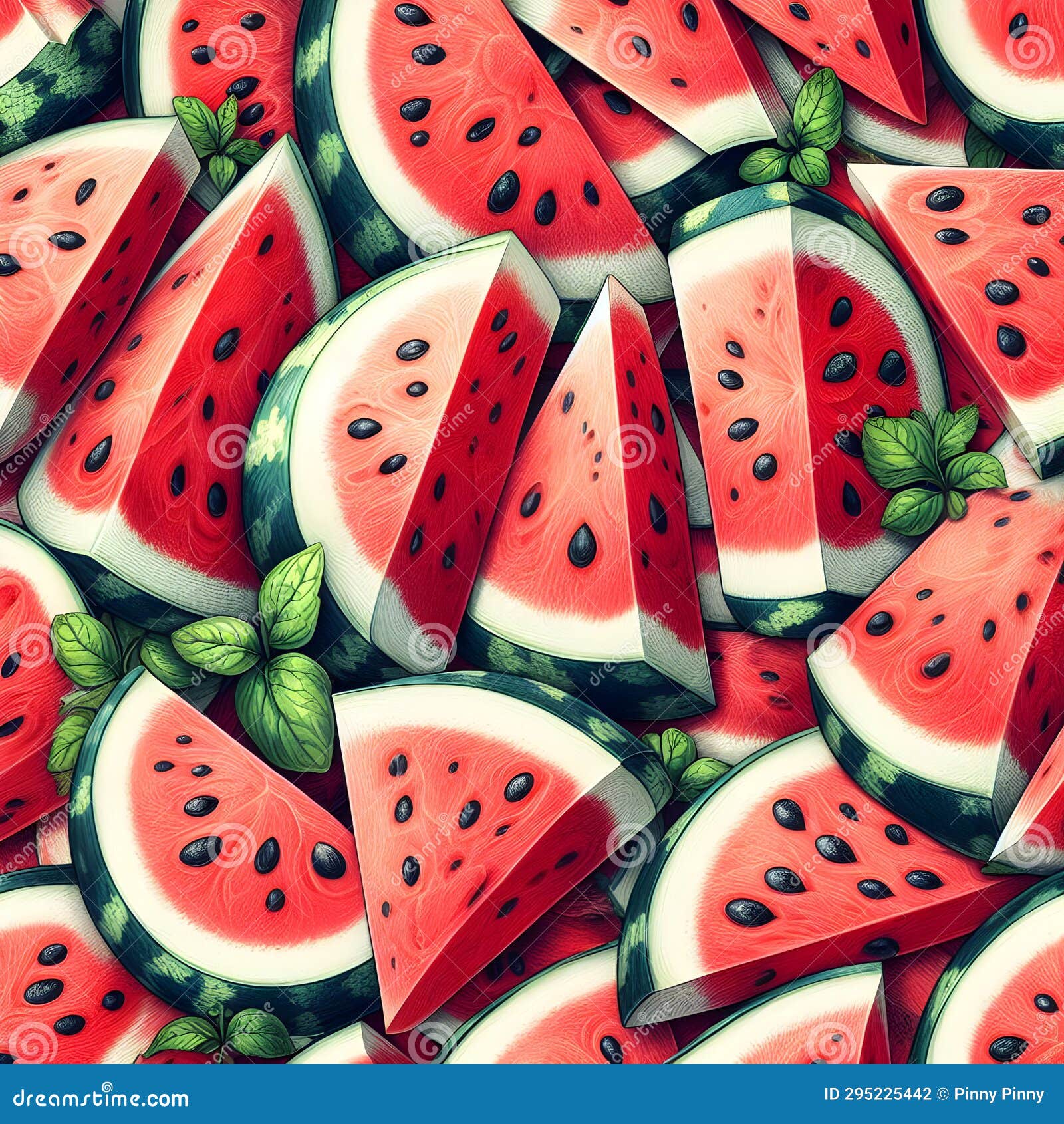 A Repeating Pattern of Fresh Slices Watermelon with High Quality on ...