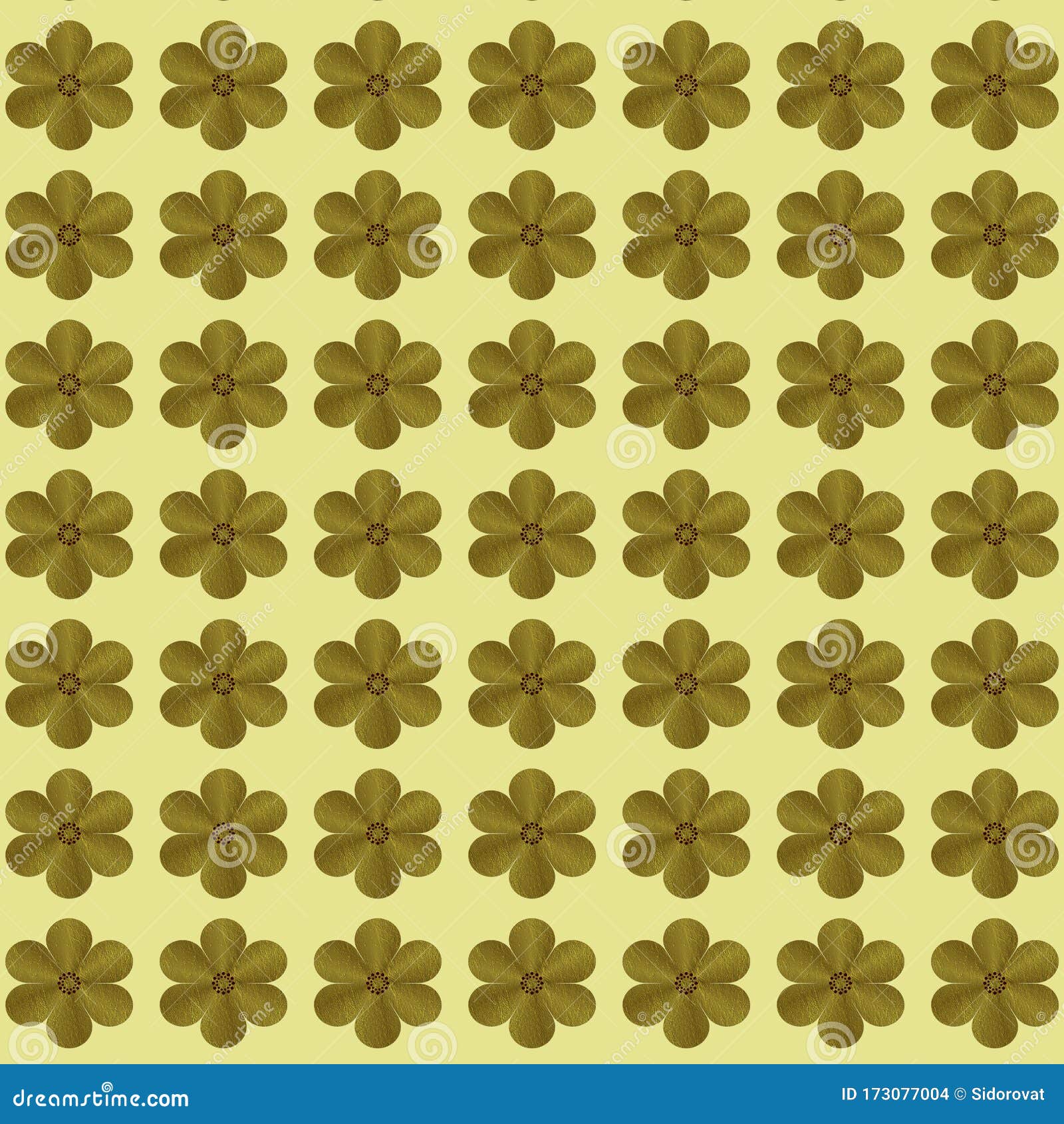 Repeating Pattern Of Gold Texture Flower Onyellow Stock Photography ...