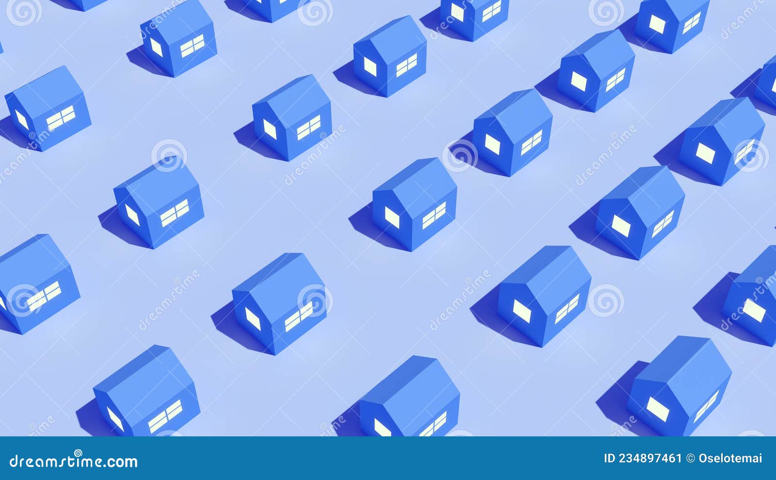 Repeating Pattern of an House on a Blue Background Stock Illustration ...