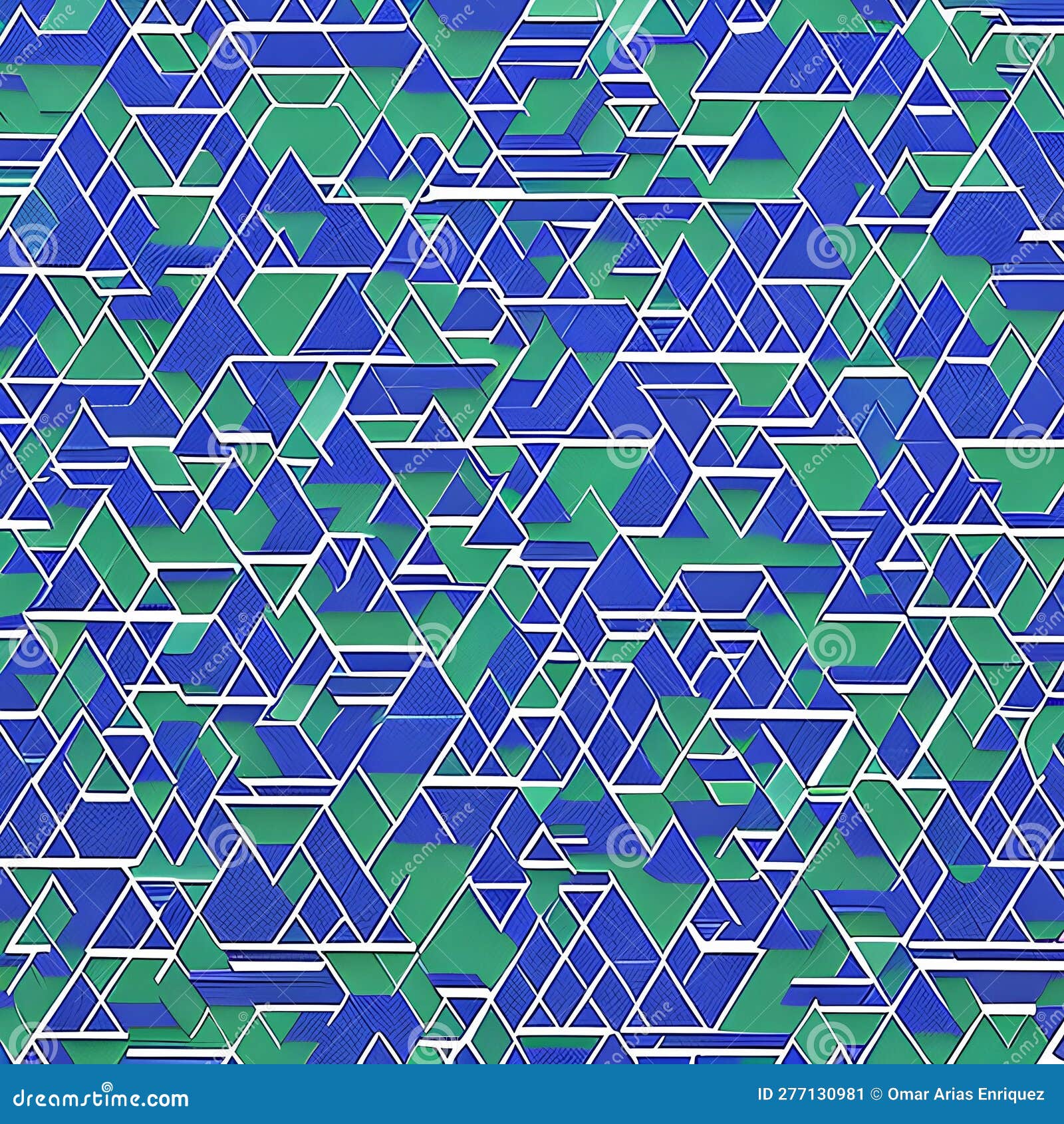 A Repeating Pattern of Interlocking Triangles in Shades of Blue and ...