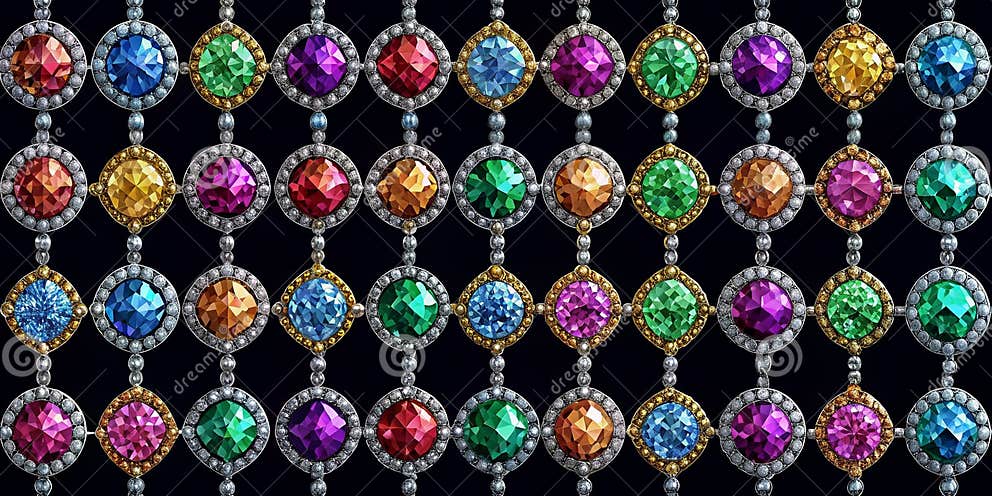 Repeating Pattern Jewel Tone Diamond Strings Generative AI Stock ...