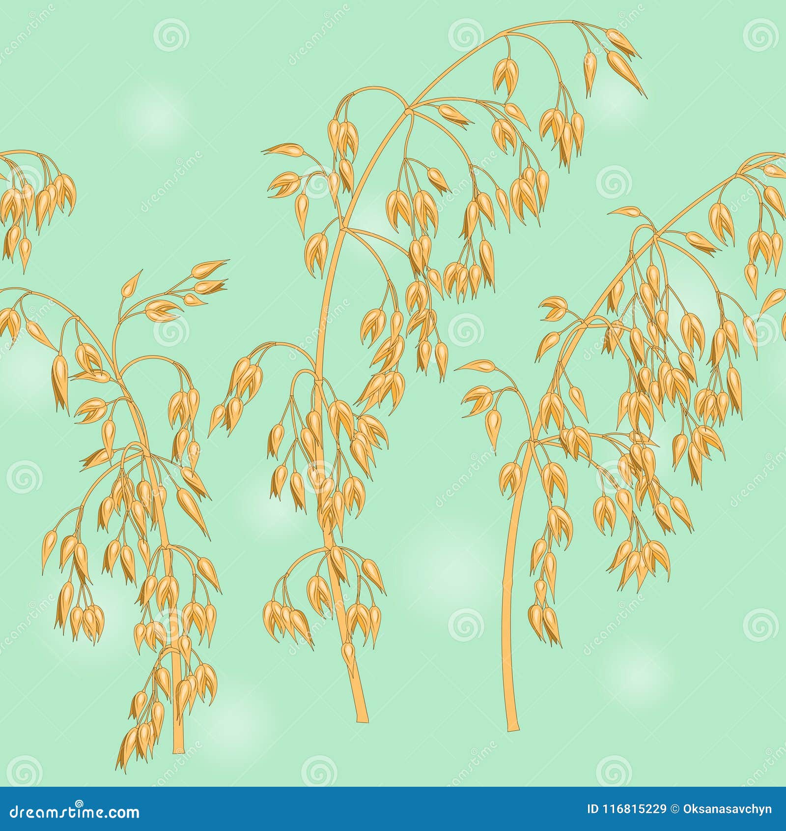 Oats ears pattern stock vector. Illustration of husbandry - 116815229