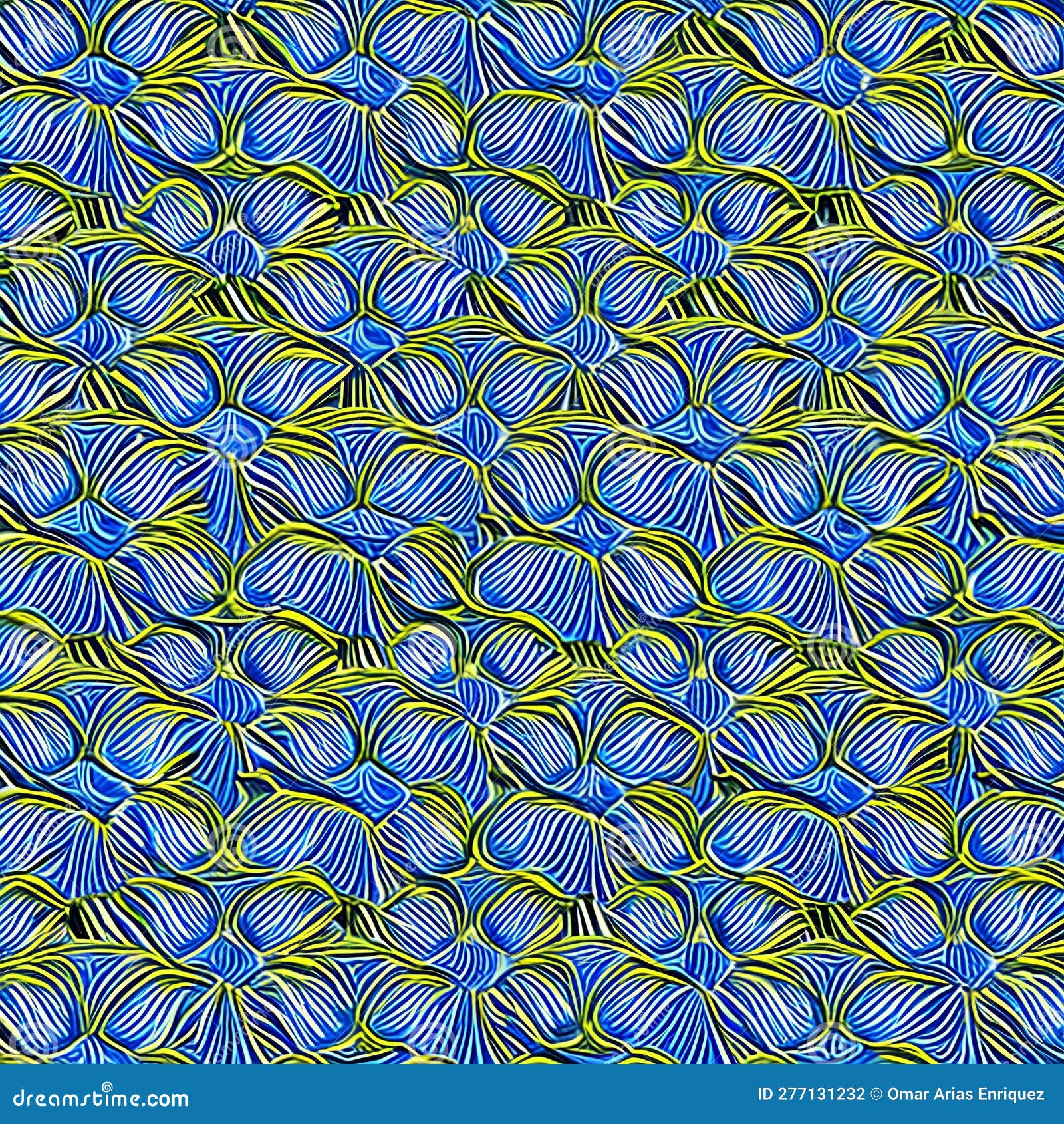 A Repeating Pattern of Overlapping Circles in Shades of Green and Blue ...