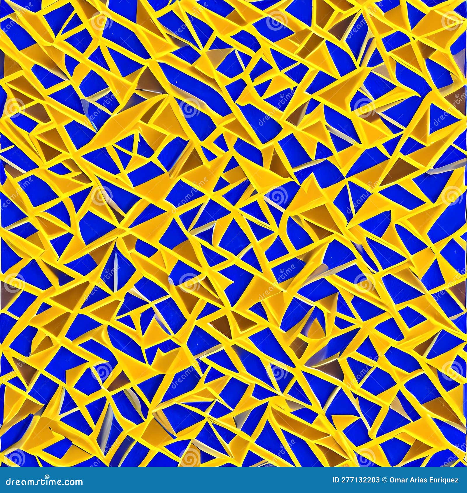 A Repeating Pattern of Overlapping Triangles in Shades of Yellow and ...