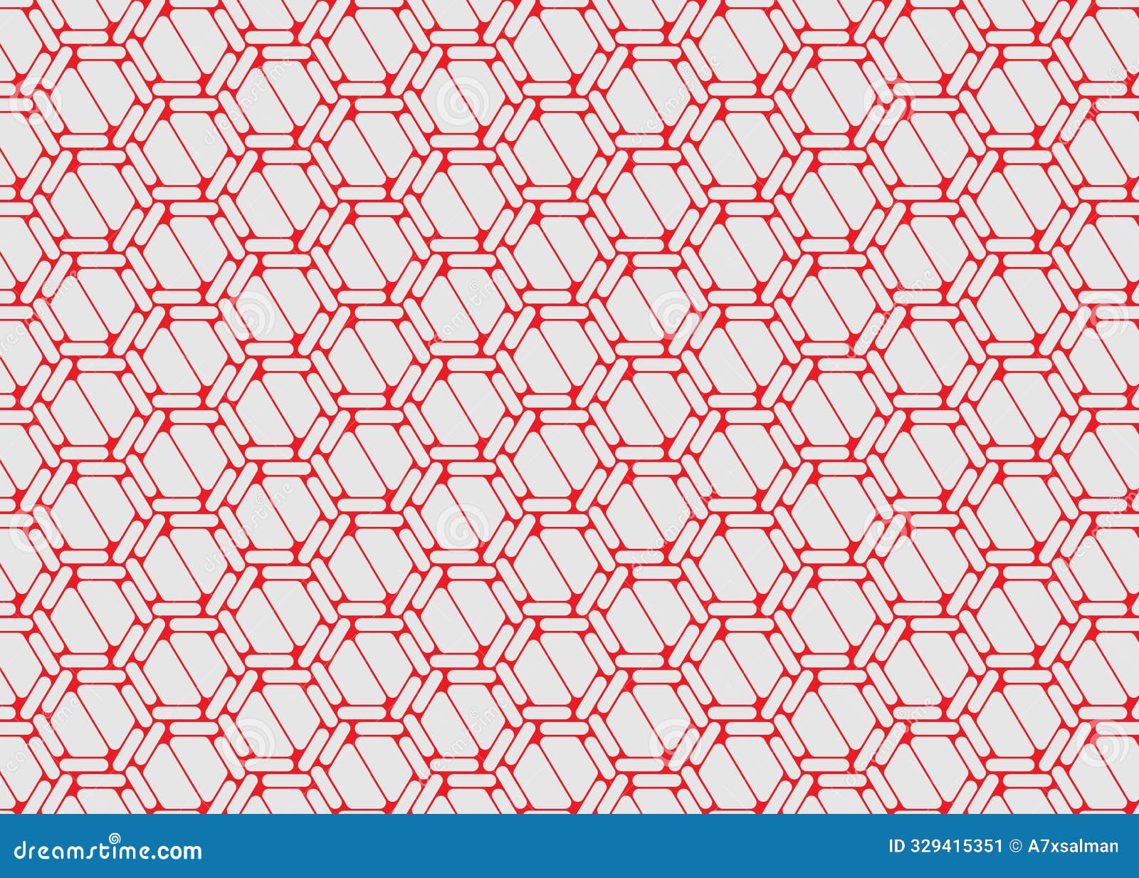 Repeating Pattern of Red Curved Lines Forming Hexagons Stock Vector ...