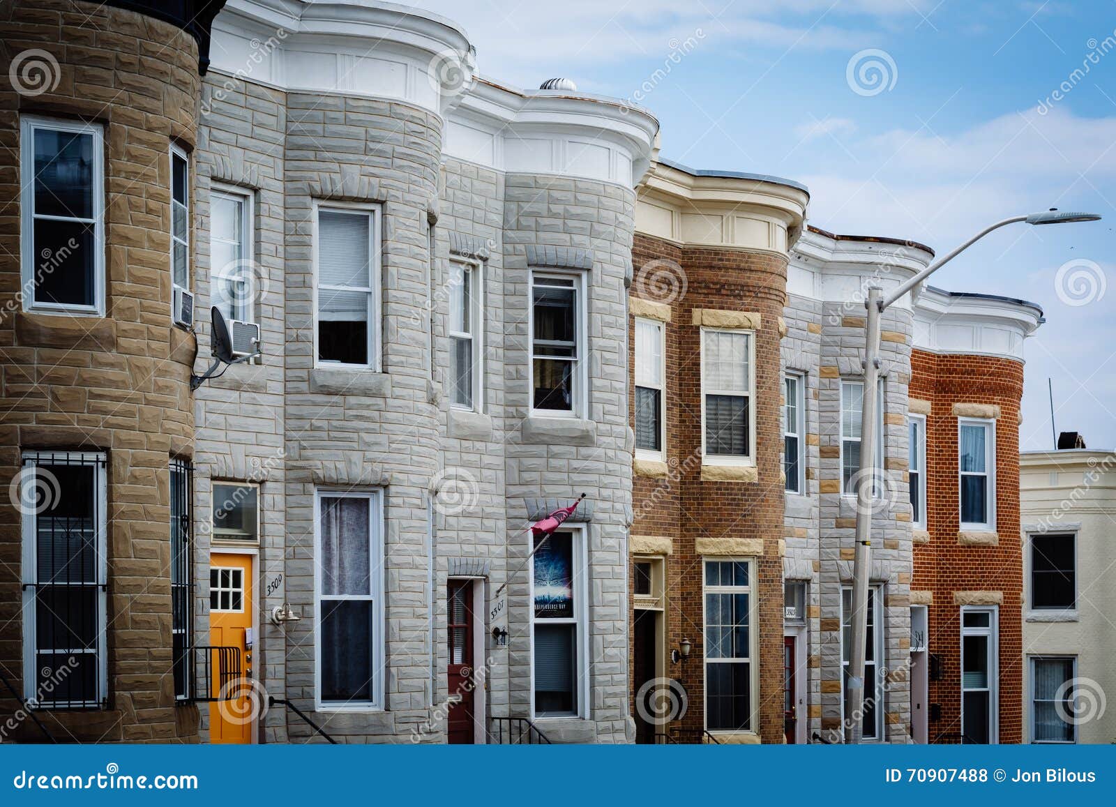 Repeating Pattern of Row Houses in Hampden, Baltimore, Maryland ...