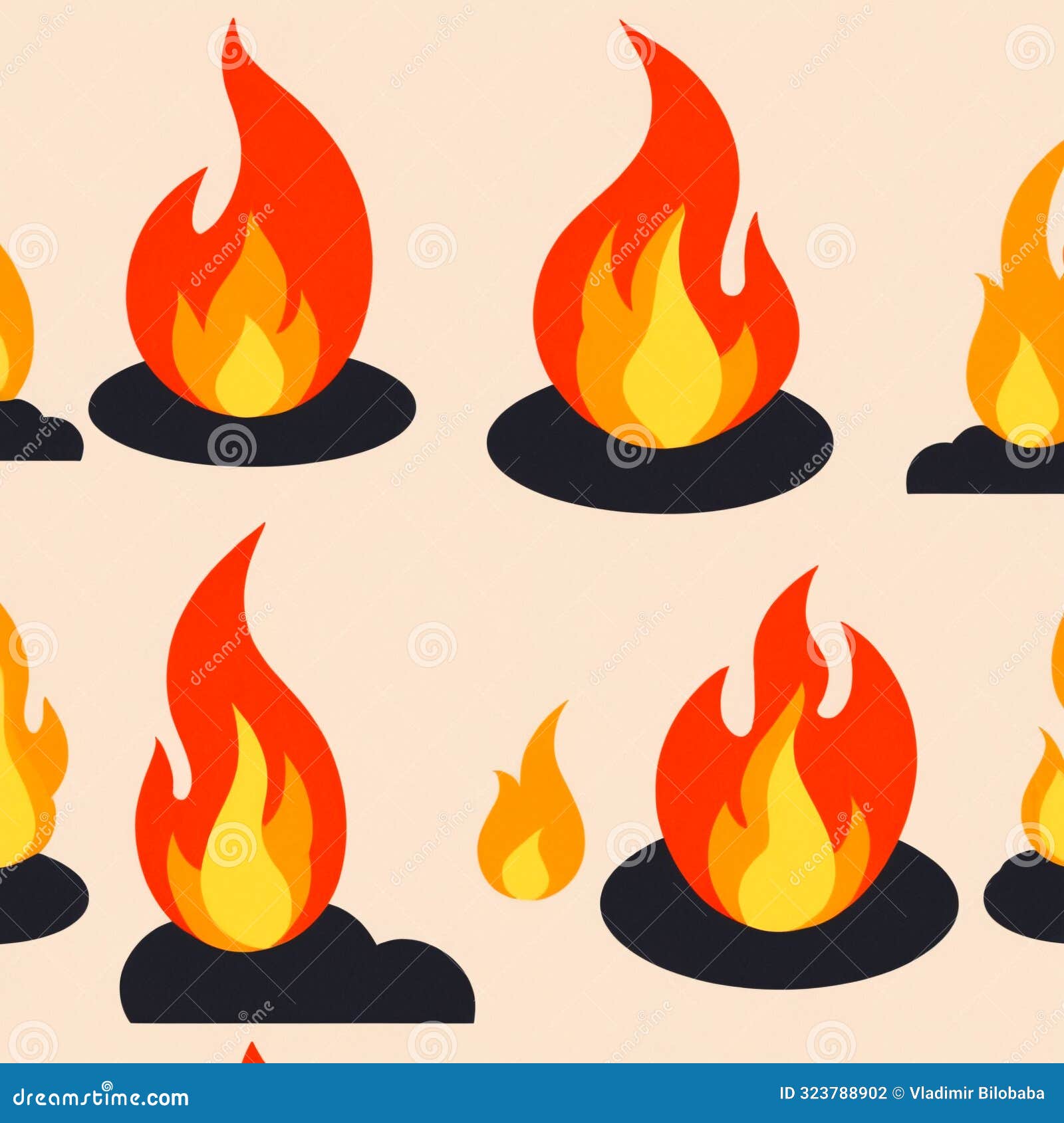 Simple fire flames pattern stock illustration. Illustration of poster ...