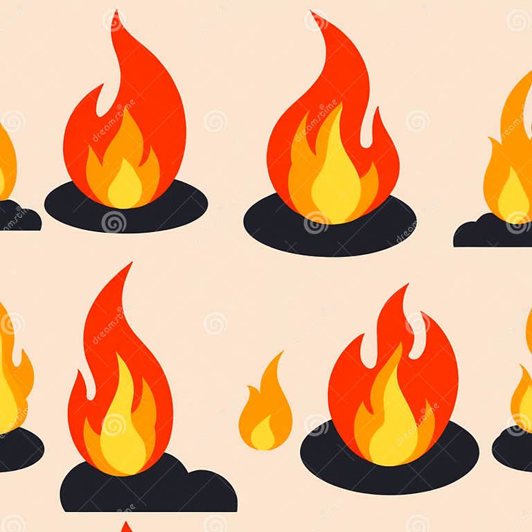Simple fire flames pattern stock illustration. Illustration of poster ...