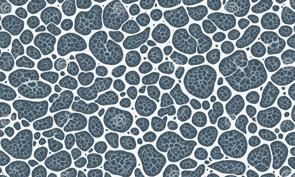 Repeating Pattern Small, Irregularly Shaped Blue and White Circles and ...