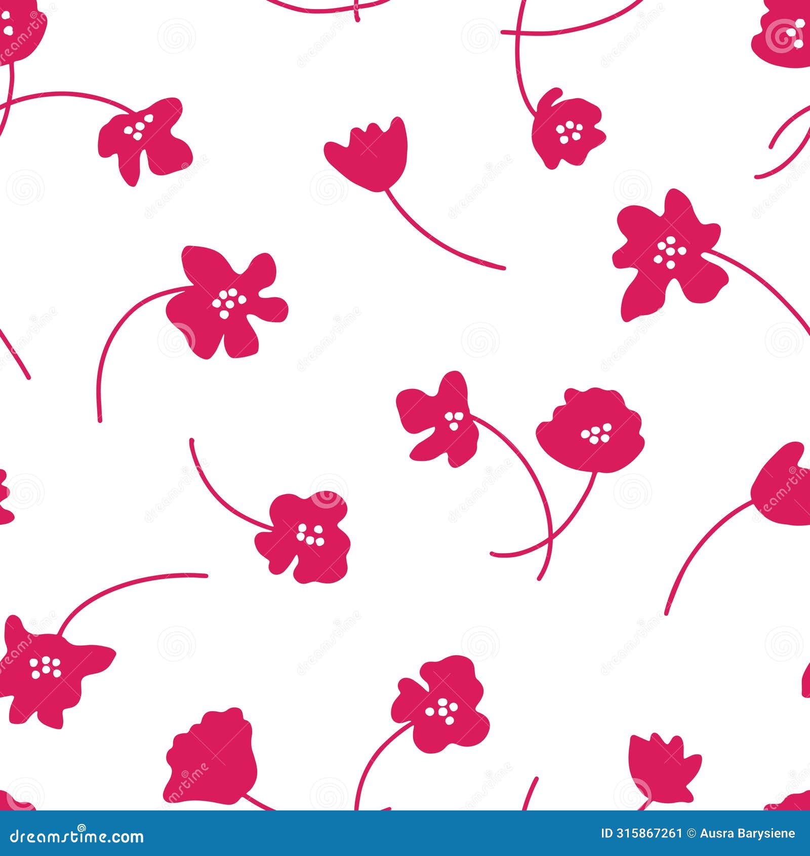 Vibrant Pink Floral Pattern on a White Background for Spring-Themed ...