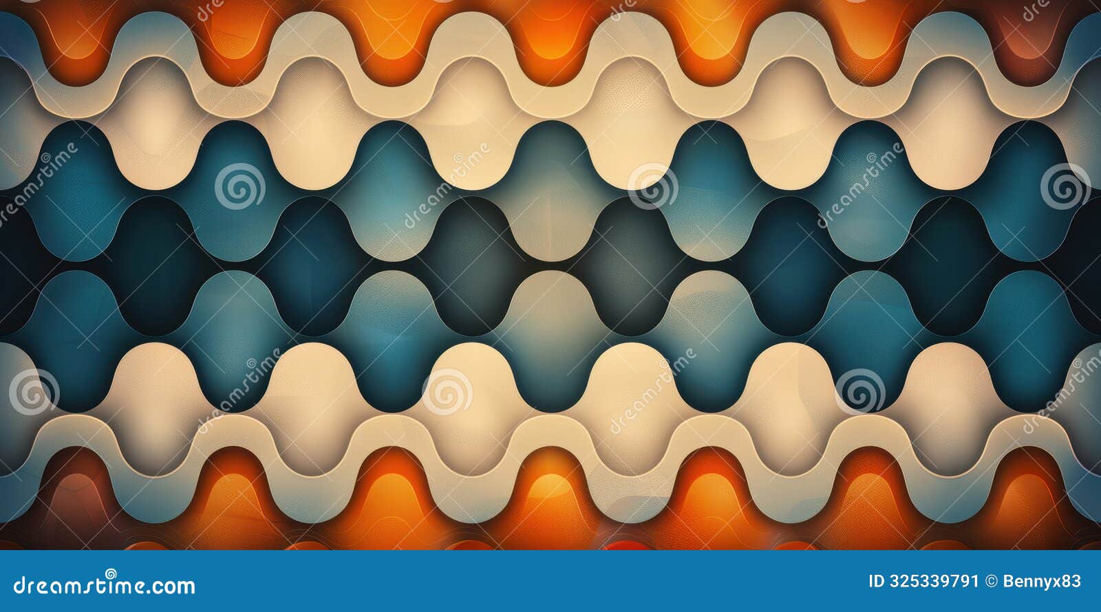 Abstract S-Pattern in Orange, Blue, and White Stock Illustration ...
