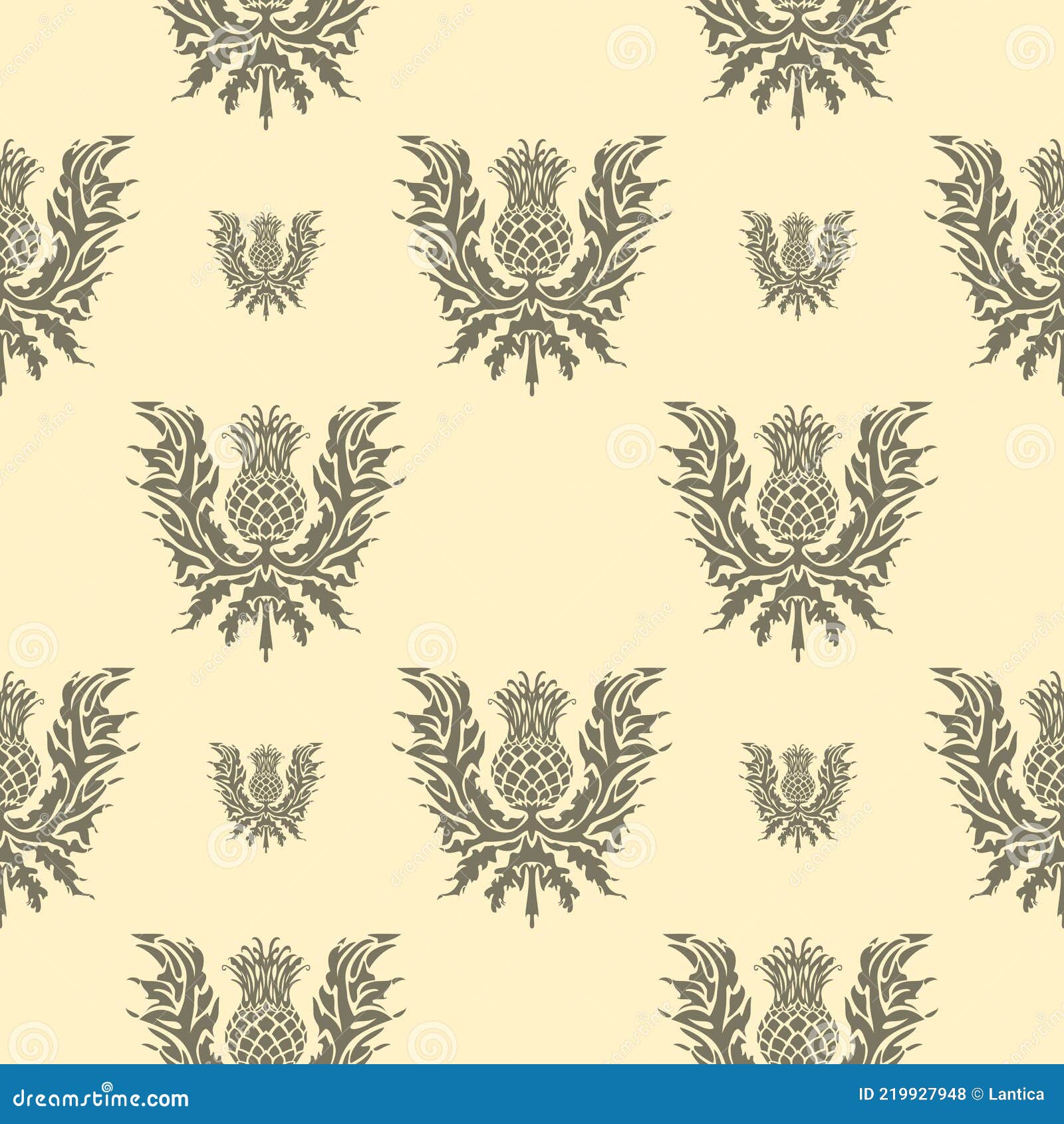 A Repeating Pattern of Thistle, the Symbol of Scotland, a Sharp Flower ...