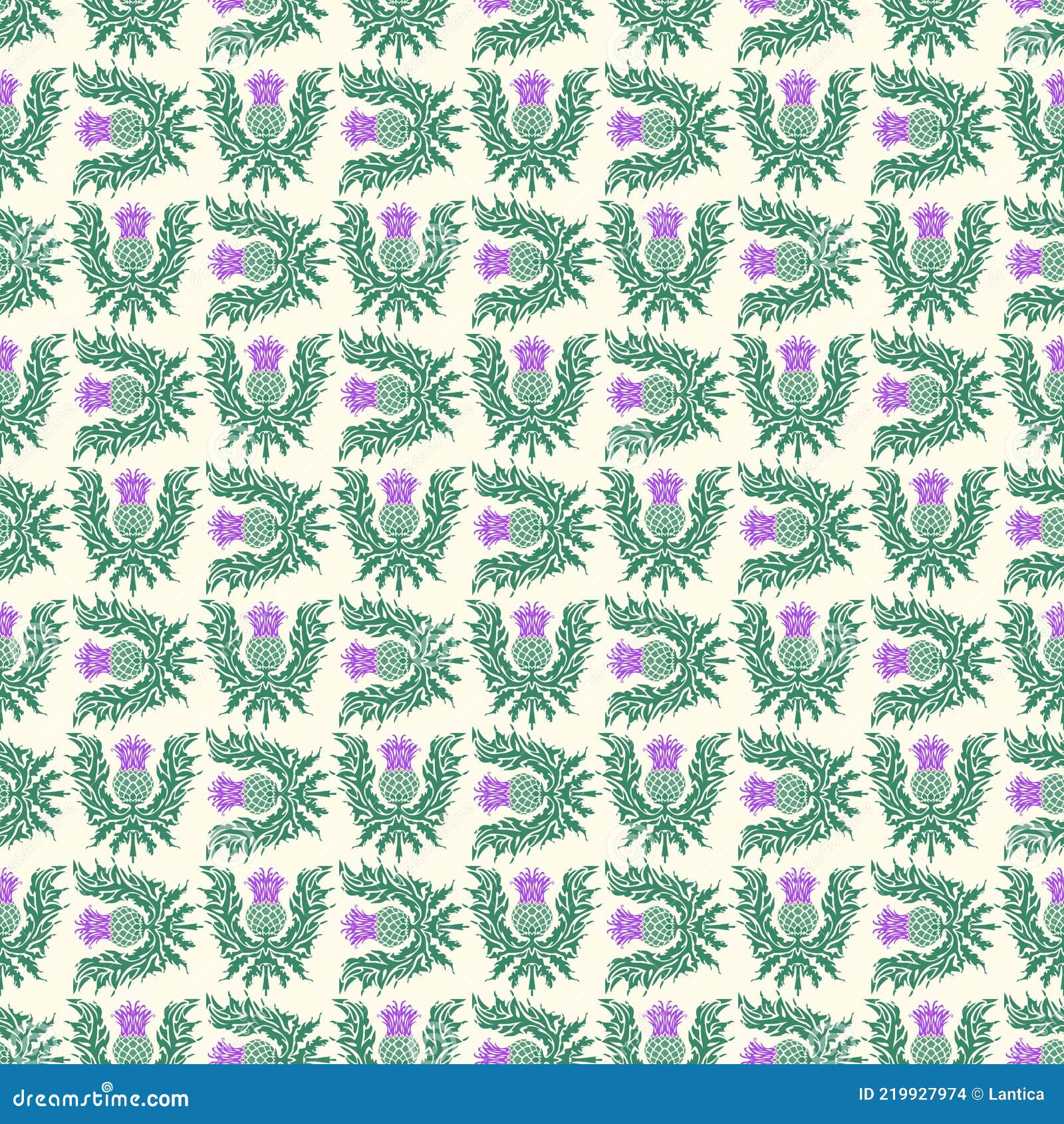 A Repeating Pattern of Thistle, the Symbol of Scotland, a Sharp Flower Stock Vector ...