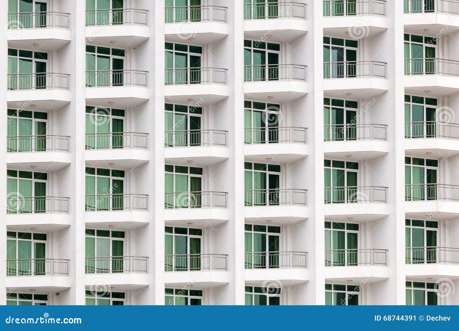 Repeating Pattern of Windows and Balcony. Bulding Front Stock Image ...