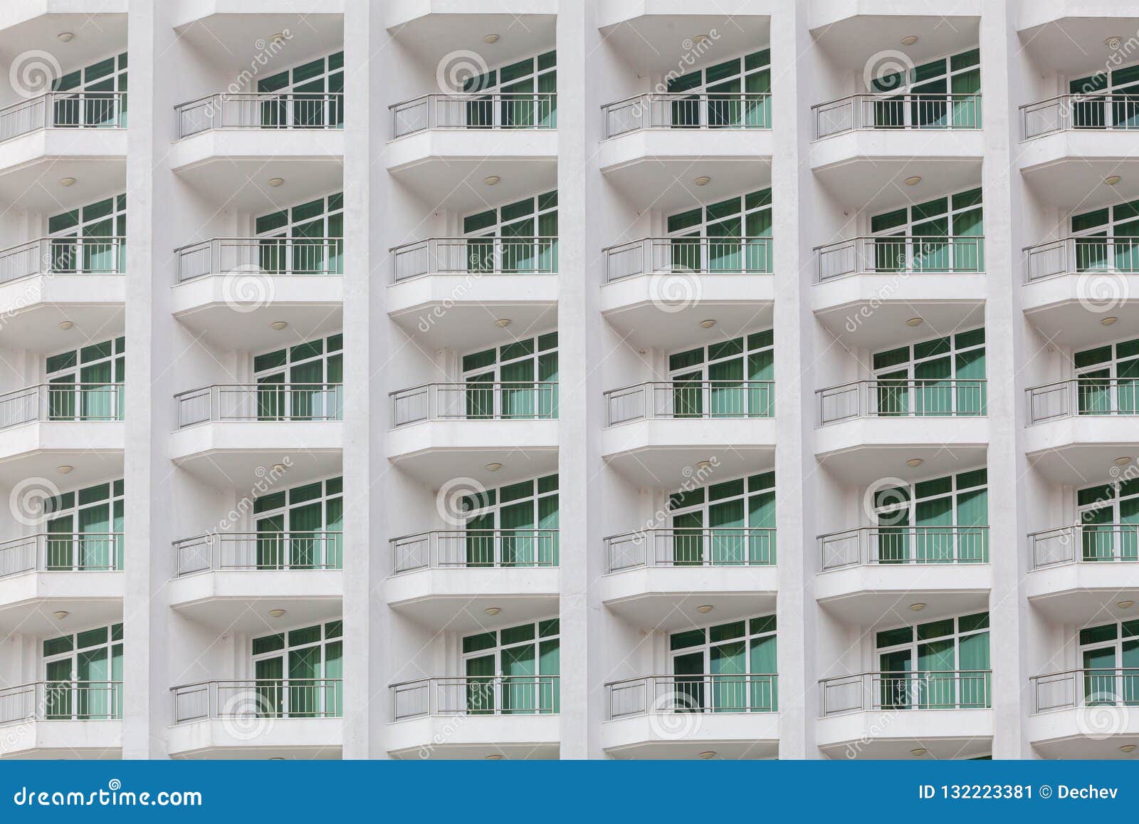 Pattern From The Windows Of A New Multi-storey Building. Window In ...