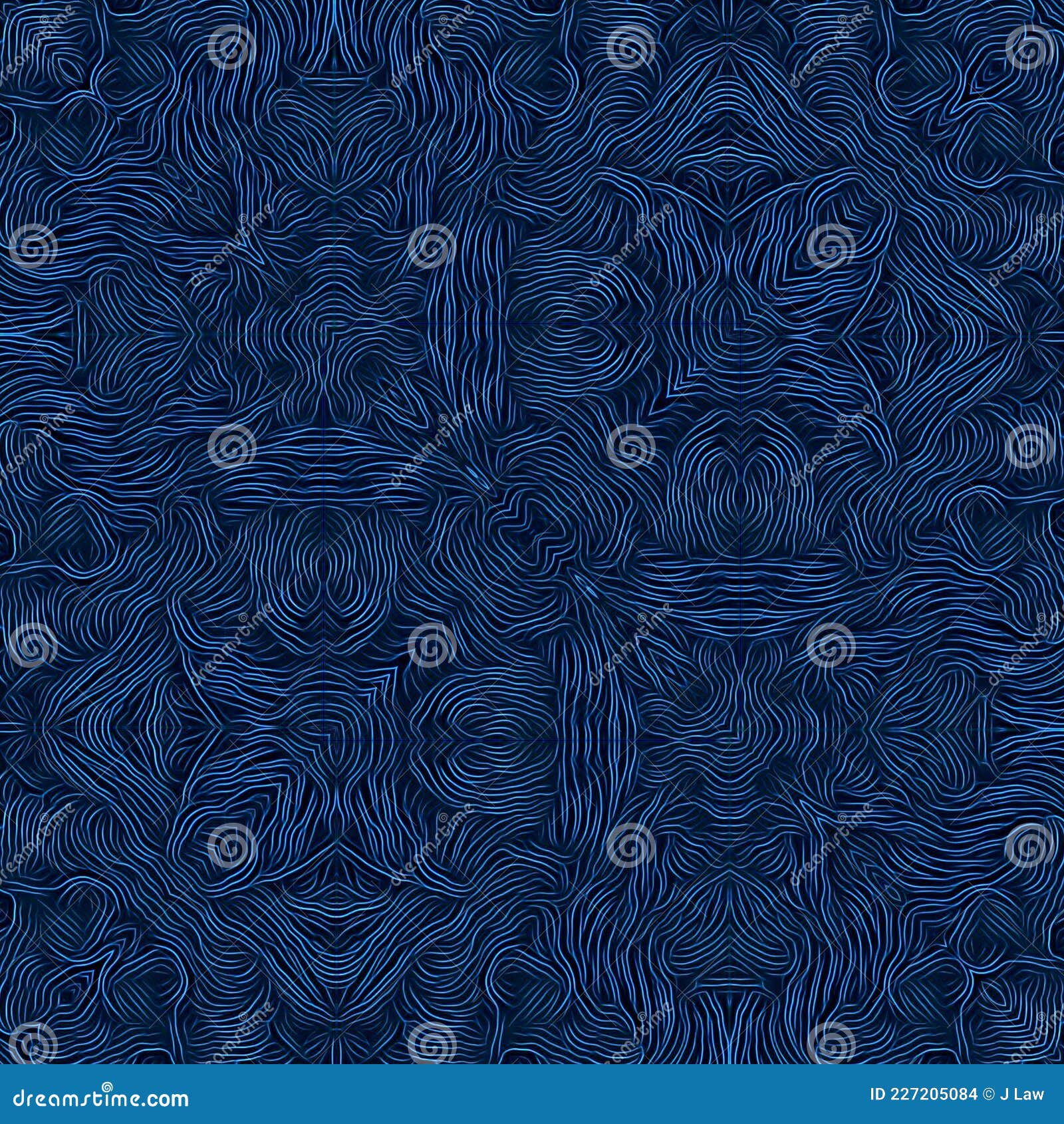 Complex Design in Turquoise Blue Curves and Patterns in Square Format ...