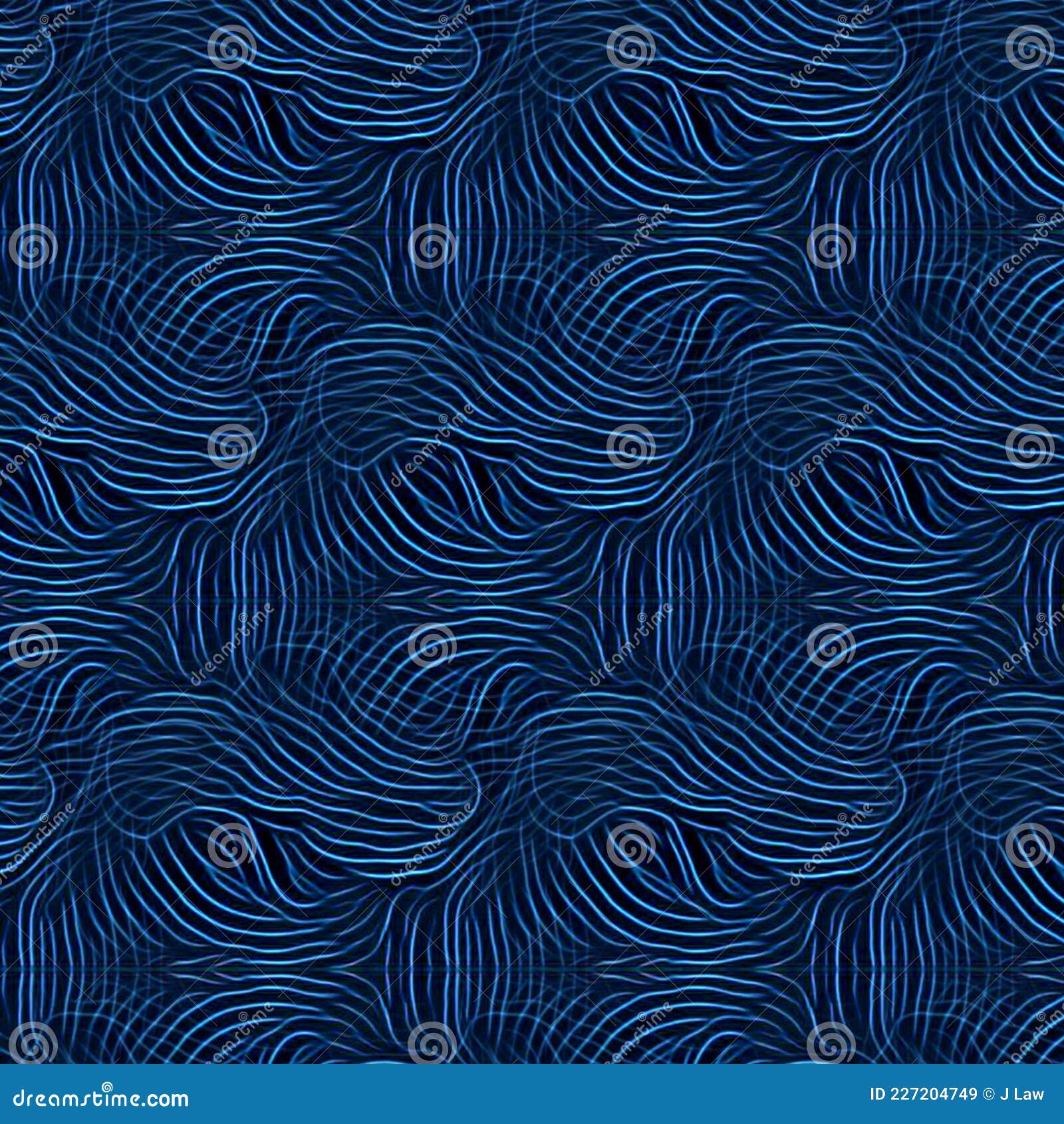 Repeating Design in Turquoise Blue Curves and Patterns in Square Format ...