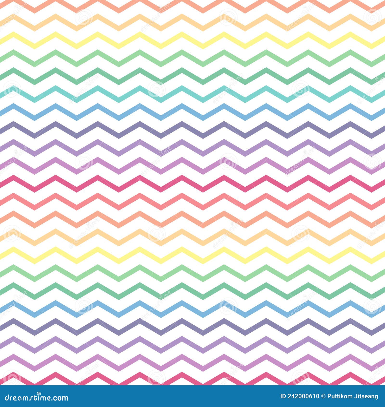 Repeating Rainbow Seamless Zigzag Pattern. Stock Vector - Illustration ...