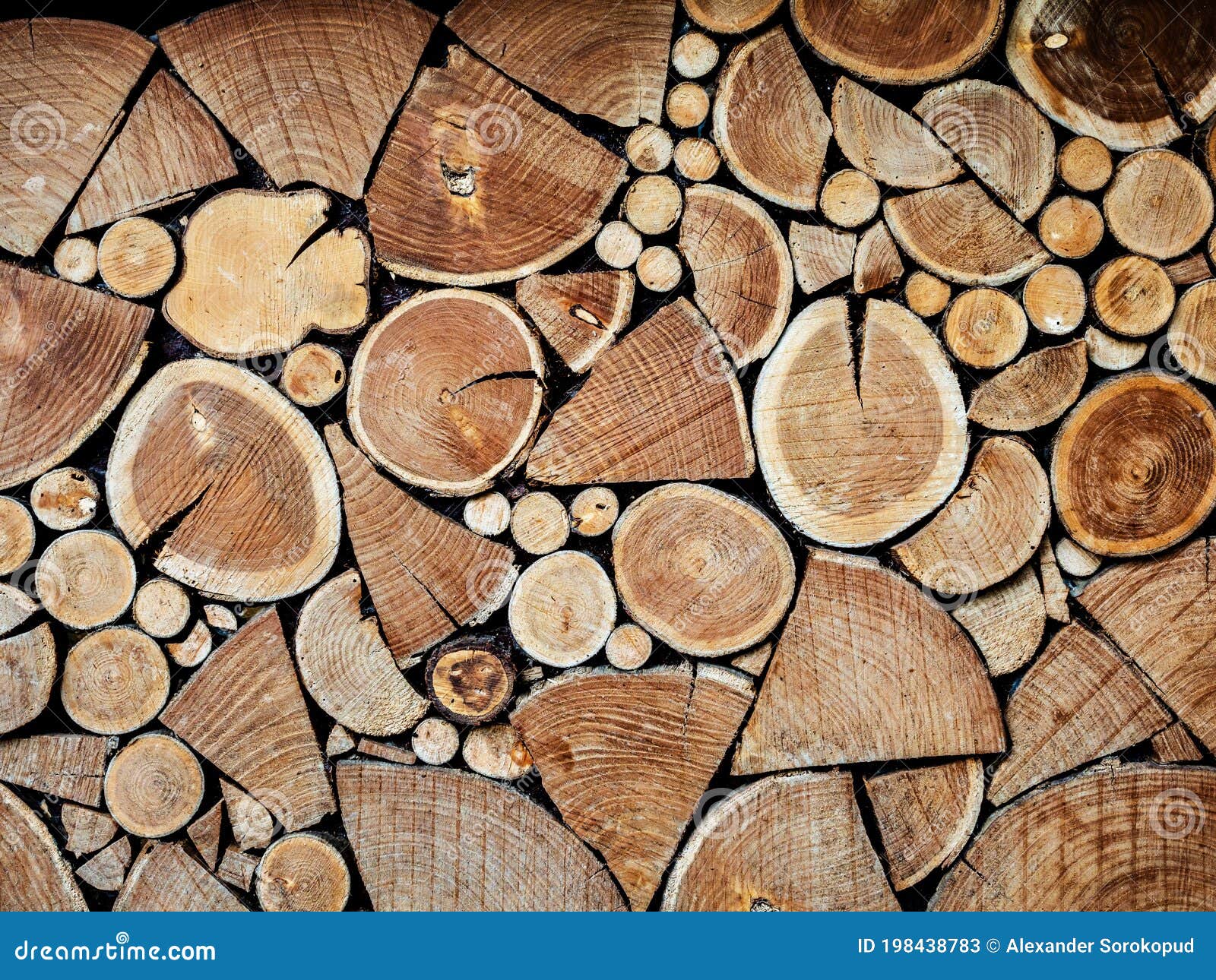 A Repeating Rhythmic Background Made from Pieces of Sawn Wood ...