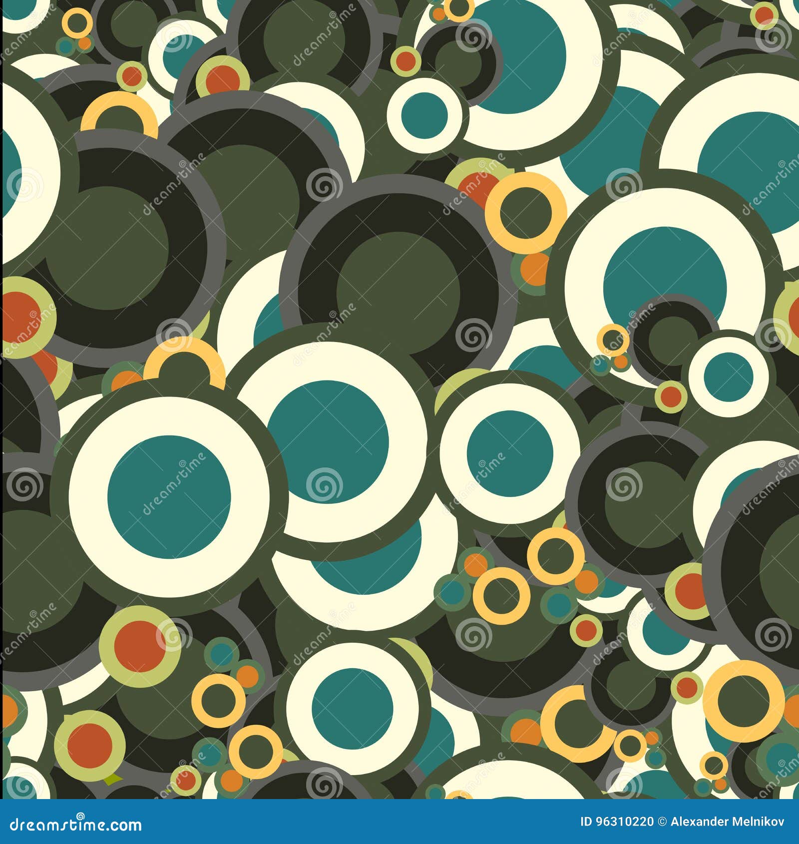 Repeating Seamless Pattern of Circles Stock Illustration - Illustration ...