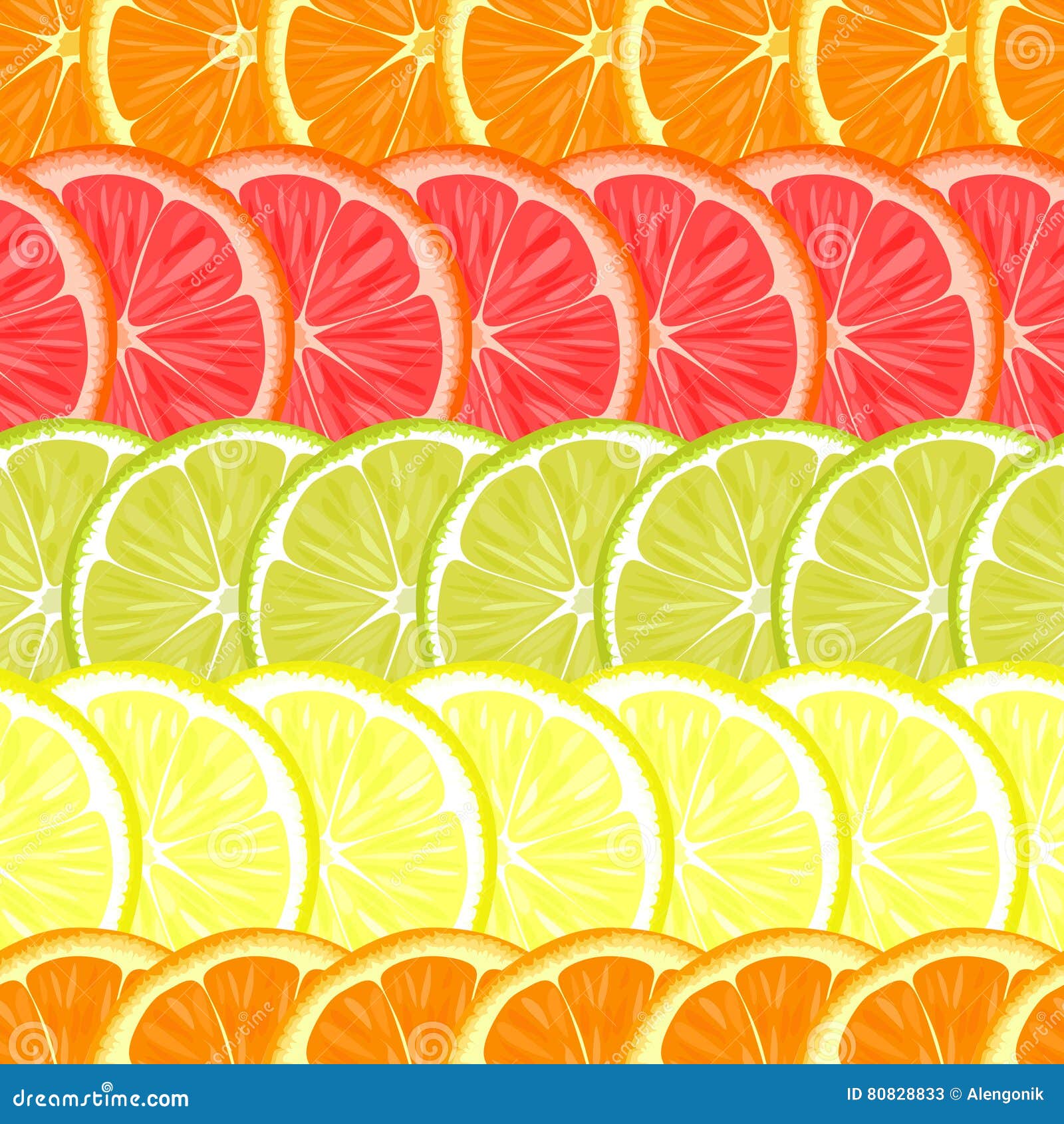 Repeating Seamless Pattern of Different Citruses. Stock Vector ...