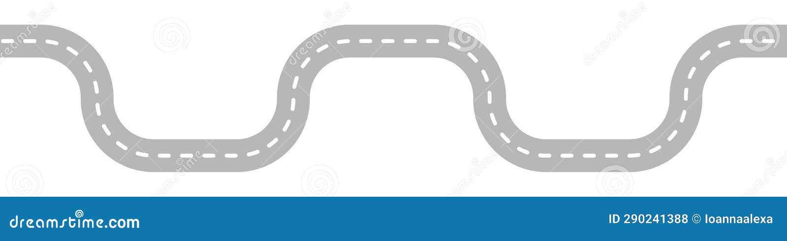 Repeating Seamless Pattern of Winding Zigzag Asphalt Road Isolated ...