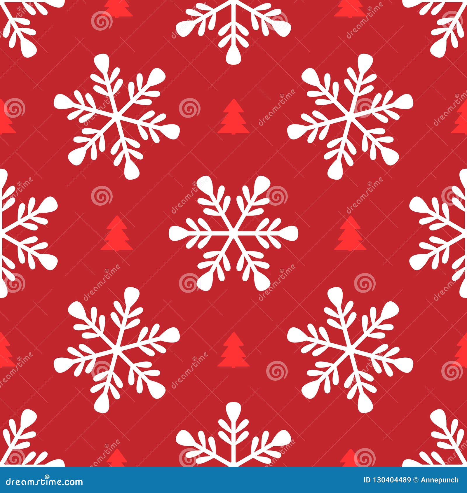 Repeating Snowflakes and Silhouettes of Christmas Trees. Simple ...