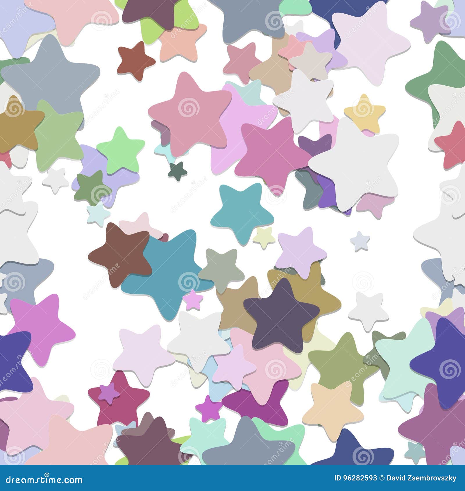 Repeating Star Pattern Background Vector Design From Rounded