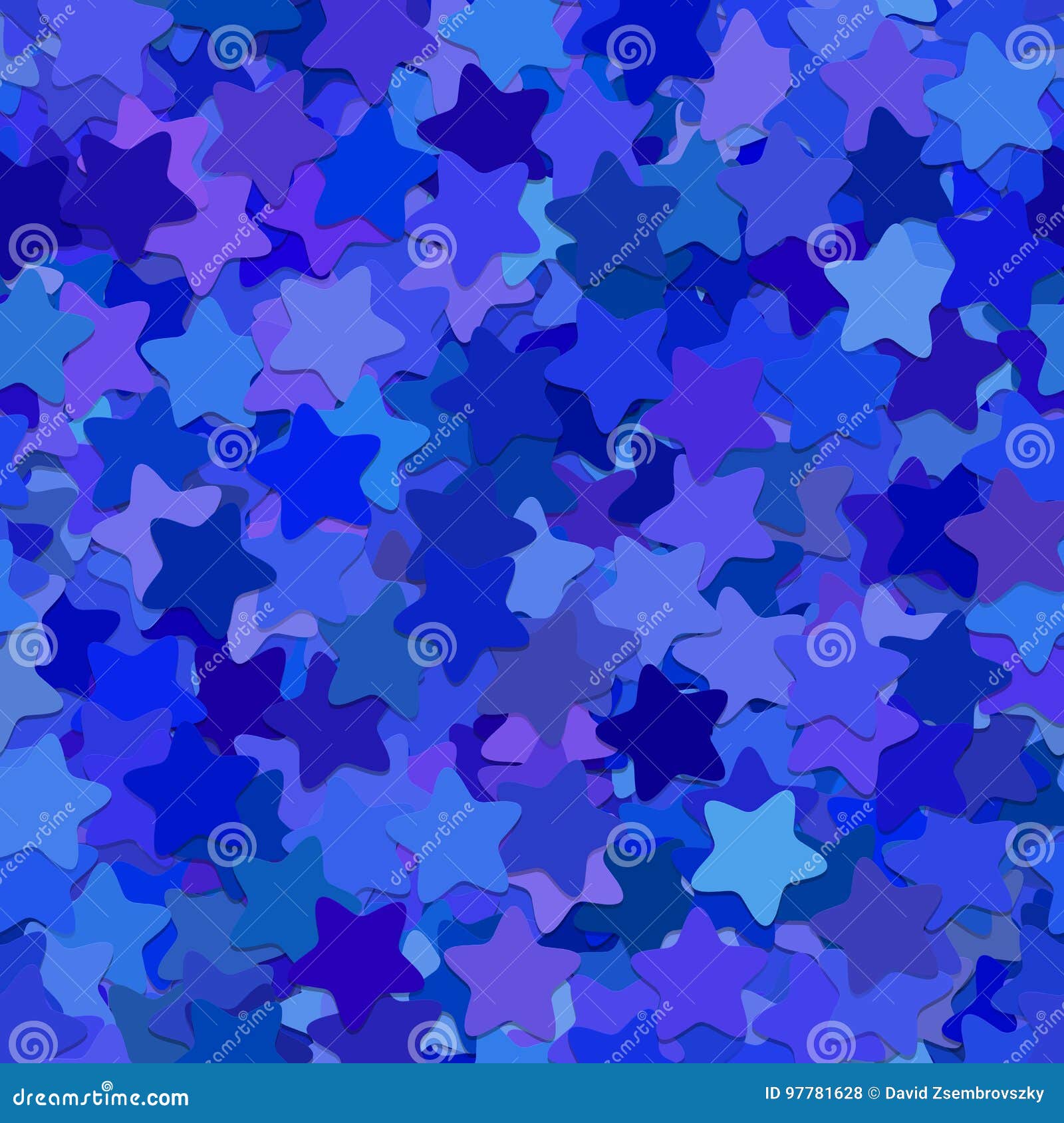 Repeating Star Pattern Background - Vector Illustration from Rounded ...
